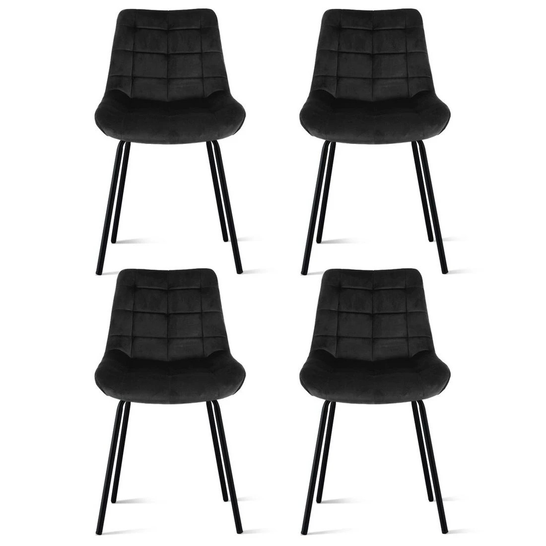Artiss 4x Dining Chairs Velvet Tufted Kitchen Lounge Cafe Accent Chair ...