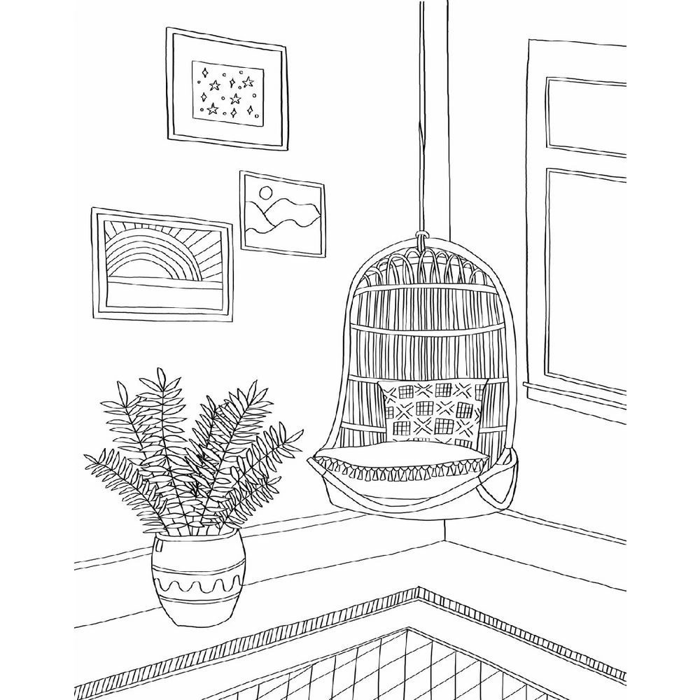 Colour-Your-Own Gallery Wall Art Colouring Book Boho - Kmart