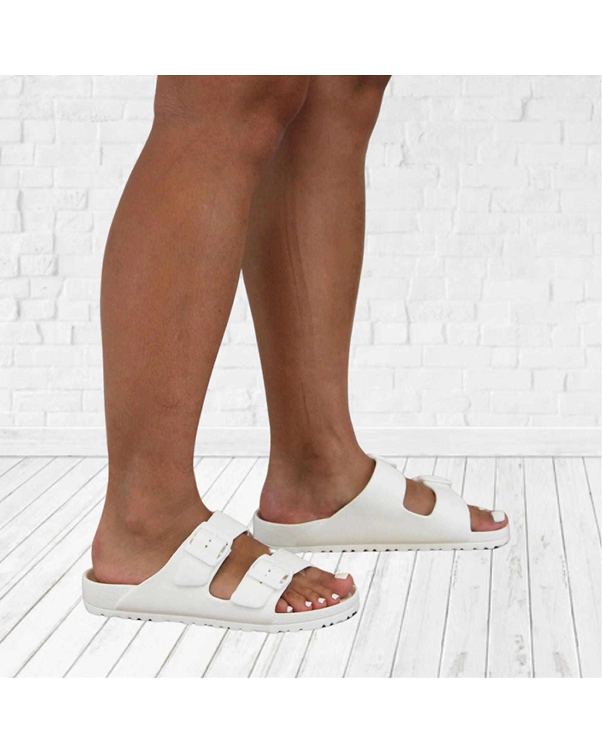 Human Shoes Ripe Women's Sandals Double Buckle Super Soft Baby Blue - Kmart