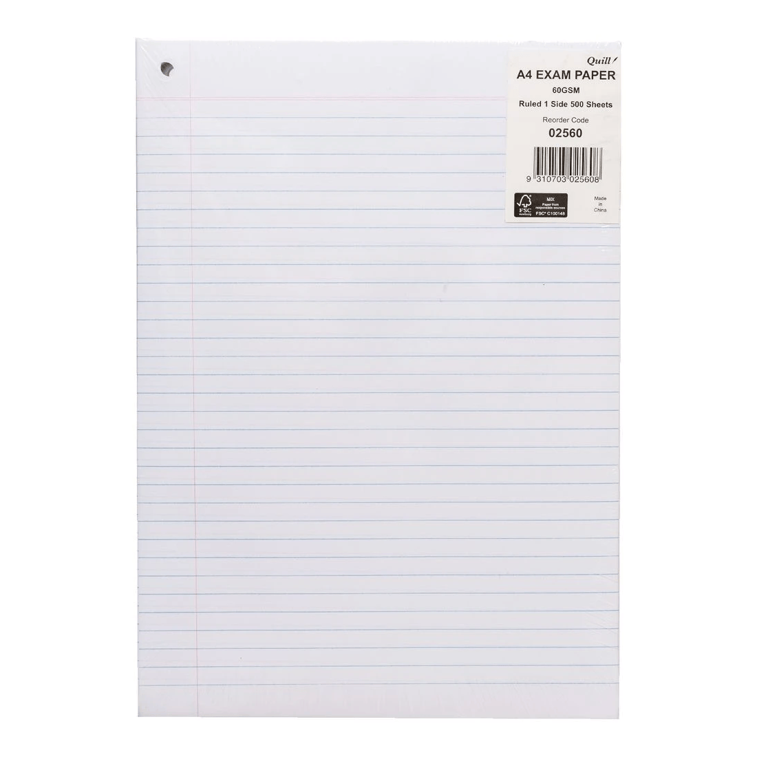 500 Pack Quill A4 60gsm 8mm Ruled Exam Paper - Kmart