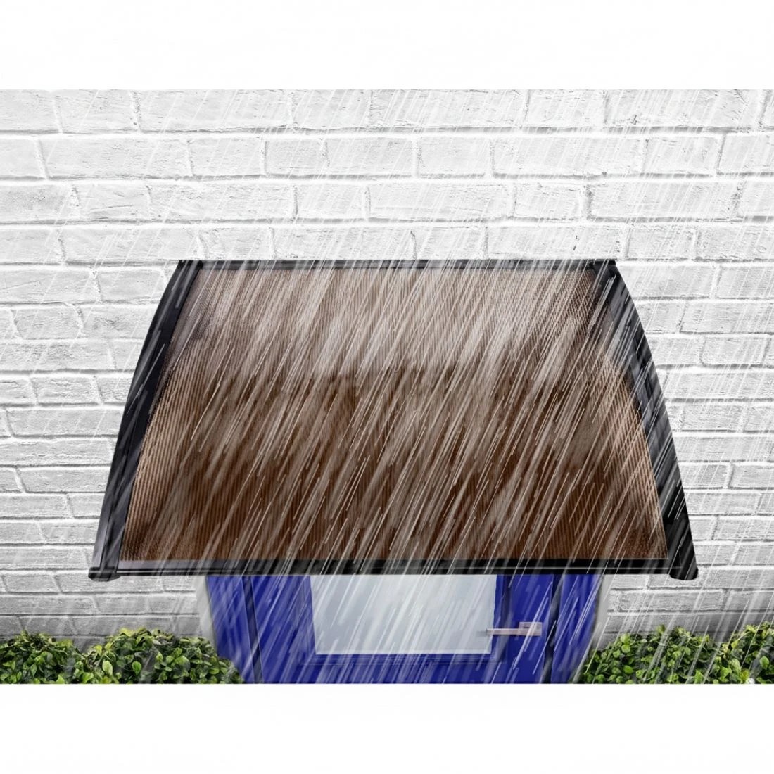 Instahut Window Door Awning 1mx2.4m Brown Hollow Sheet Plastic - Multi ...
