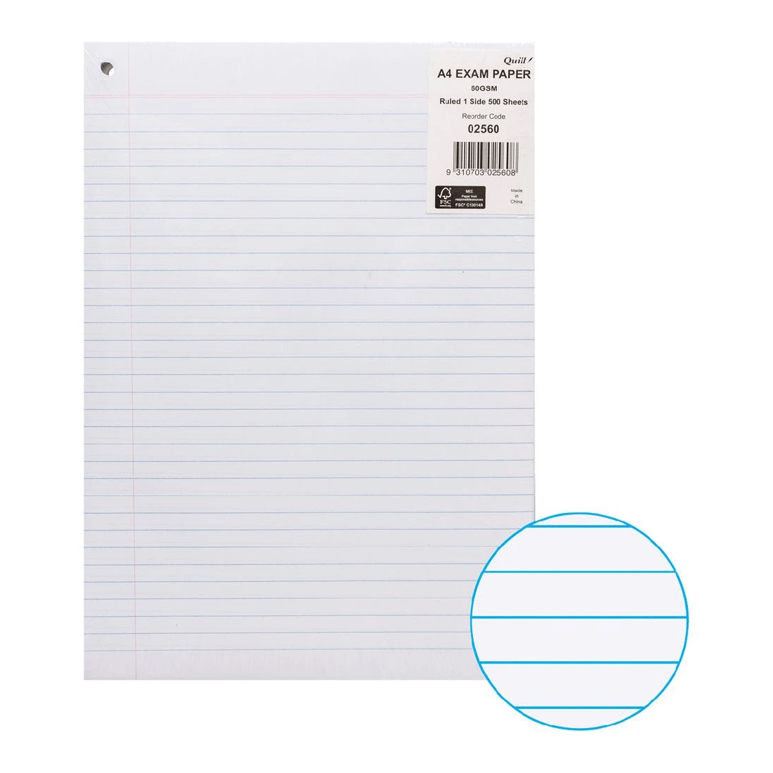 500 Pack Quill A4 60gsm 8mm Ruled Exam Paper - Kmart