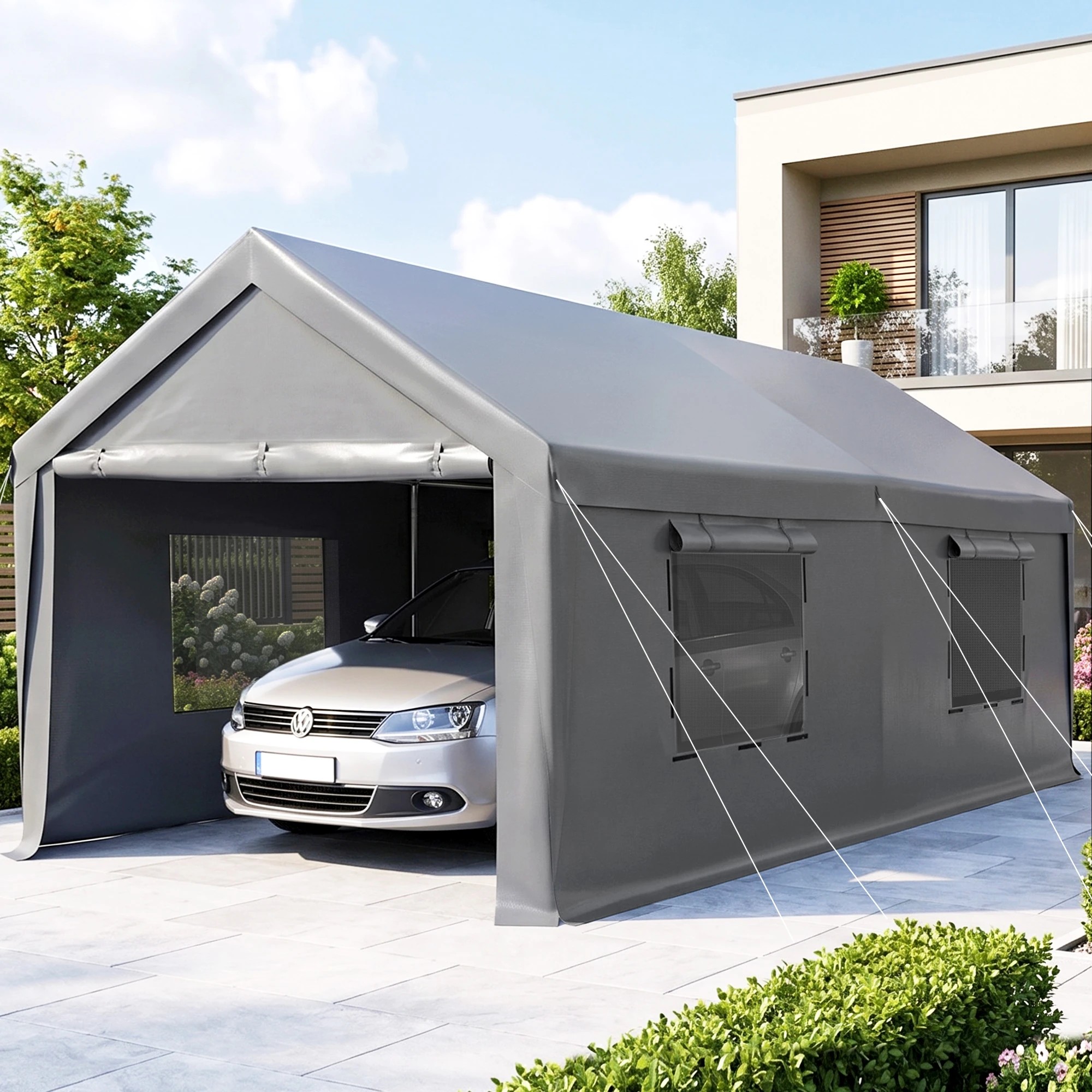 Instahut 3x6m Carports Canopy Tent Portable Garage Outdoor Steel ...