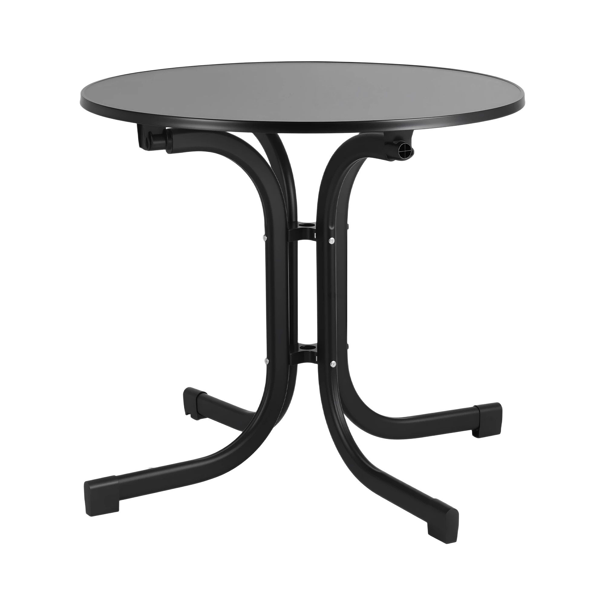 Gardeon Outdoor Side Table 80cm Folding Steel Round Bistro Desk Cafe ...
