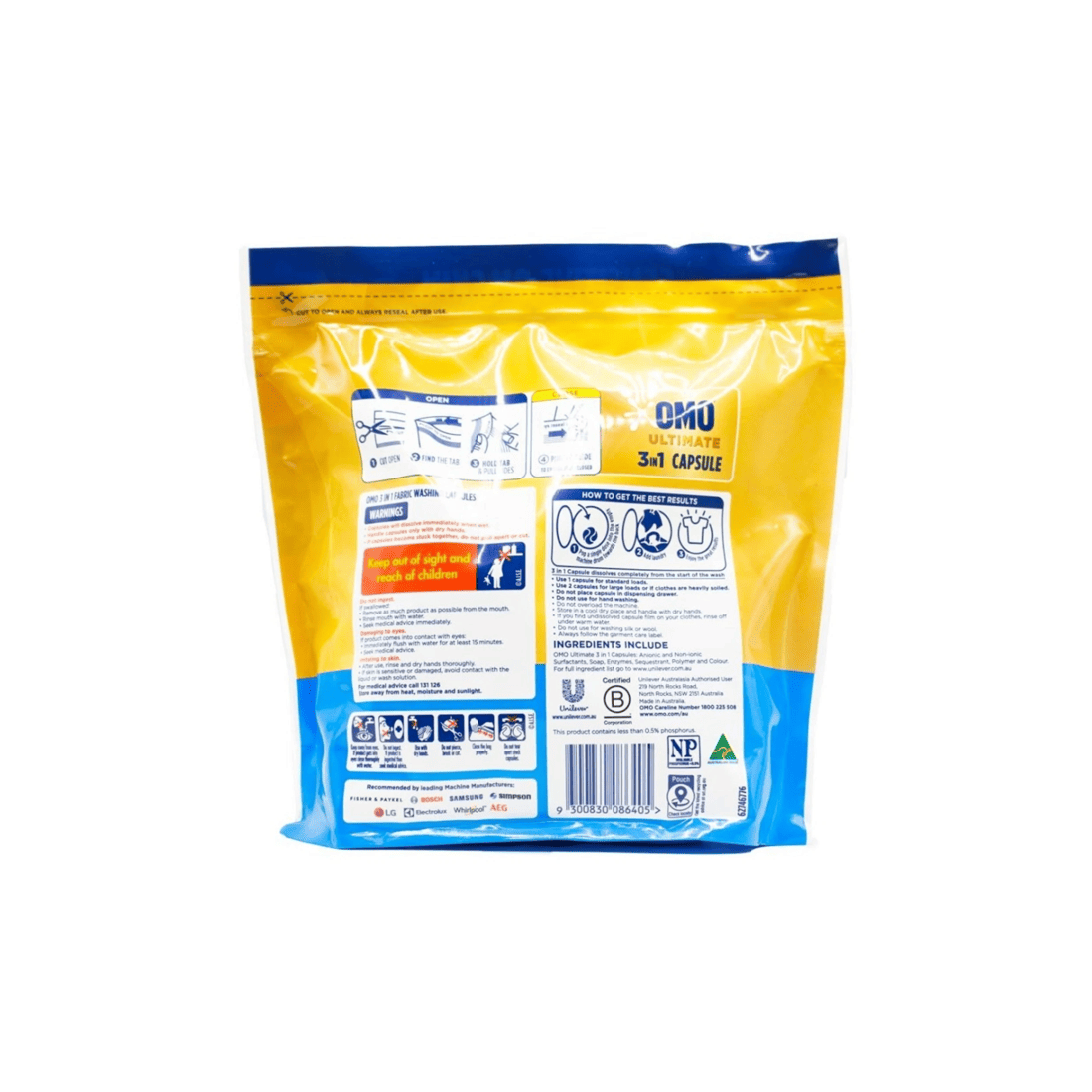 Omo Ultimate Sensitive 3In1 Laundry Detergent Capsules 168pc Pack ...