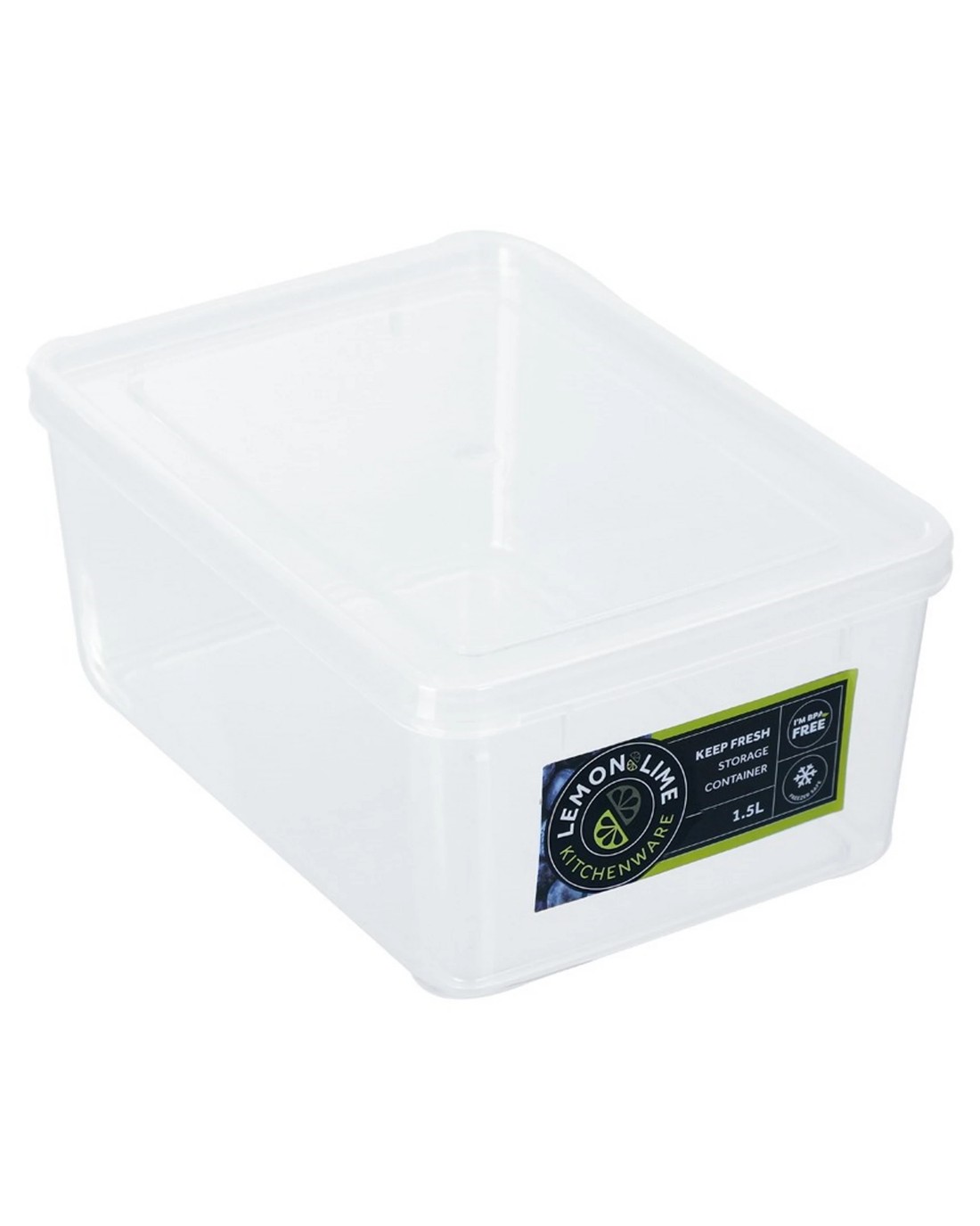Lemon & Lime Keep Fresh Stackable Plastic Food Container 1.5L - Clear ...