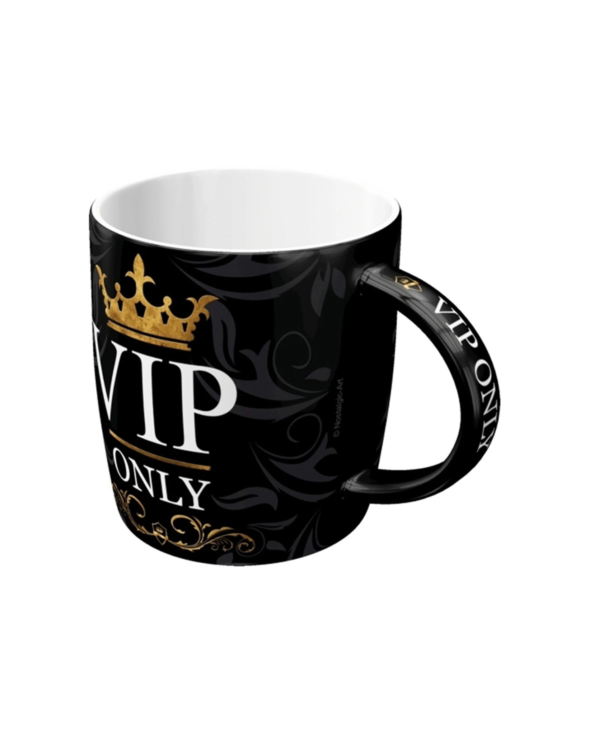 Nostalgic-Art 4PK Ceramic Mug 330ml Retro Design - VIP Only - Black - Kmart