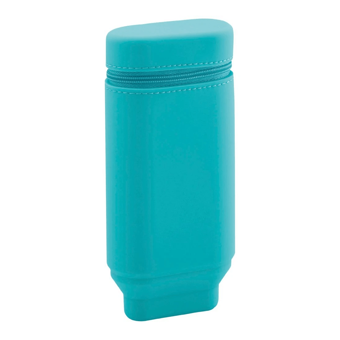 Smart Fit Single Zip Stand Up Oval Silicon Pencil Case Aqua - Kmart