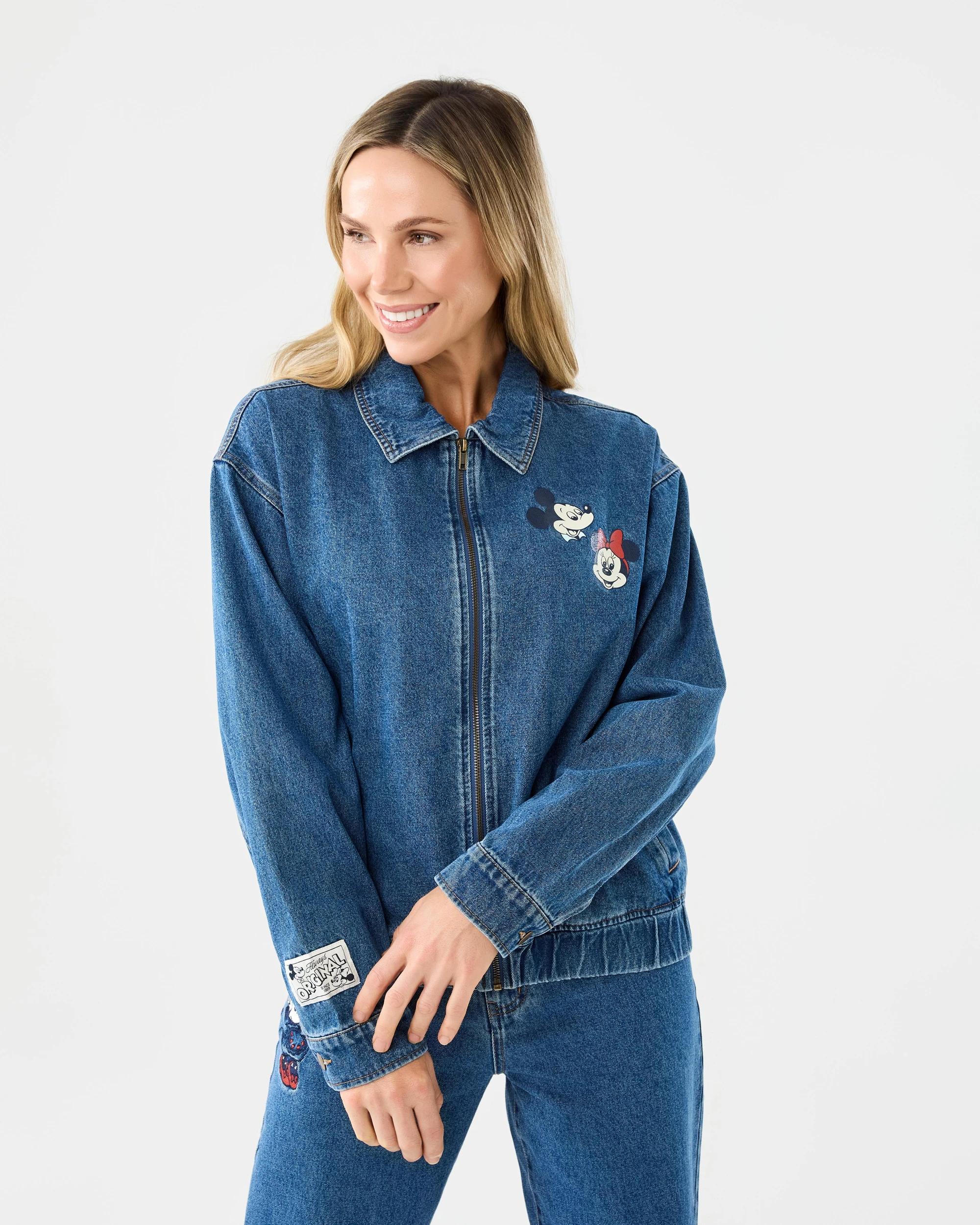 Mickey Mouse License Denim Bomber Jacket - Kmart