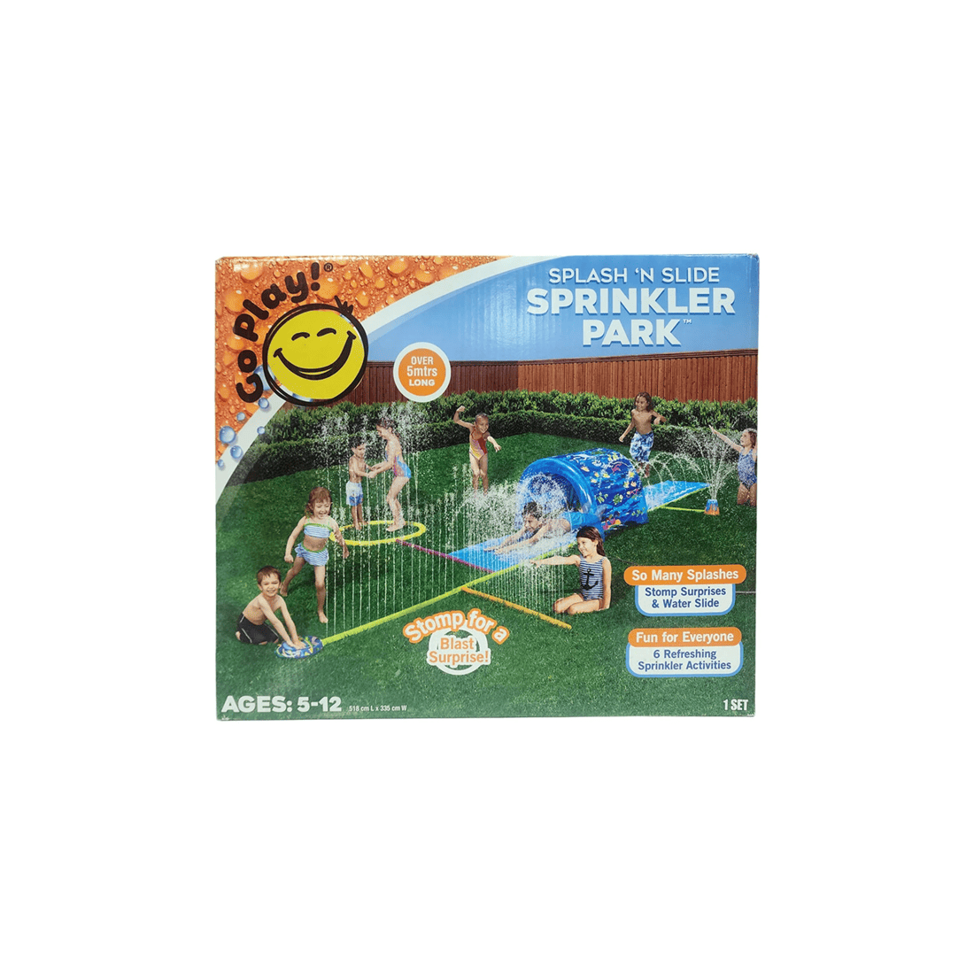Go Play Splash N Slide Inflatable Sprinkler Park With Water Volcano ...