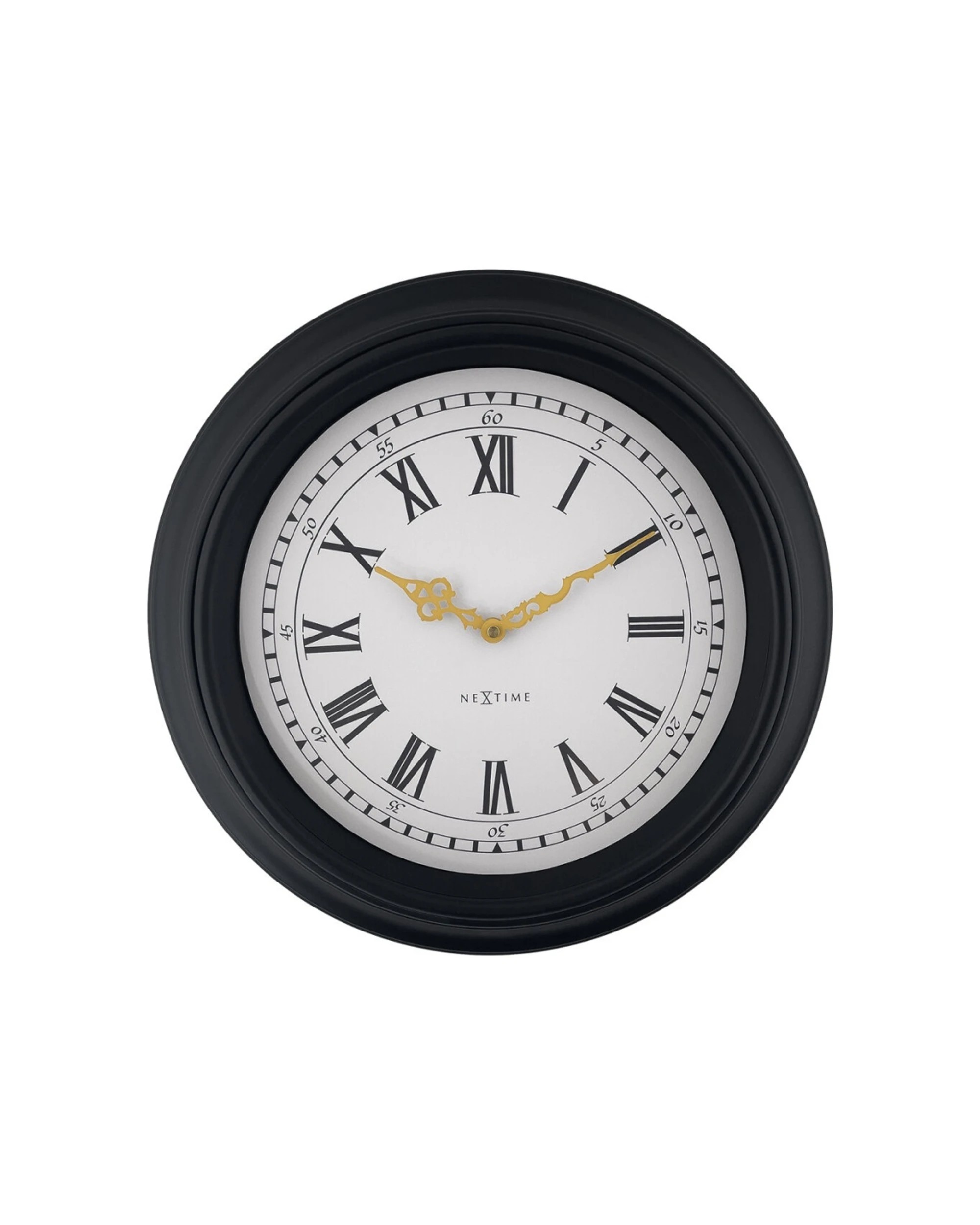 NeXtime Chopin Vintage Style Wall Clock Plastic Case Roman Numerals ...