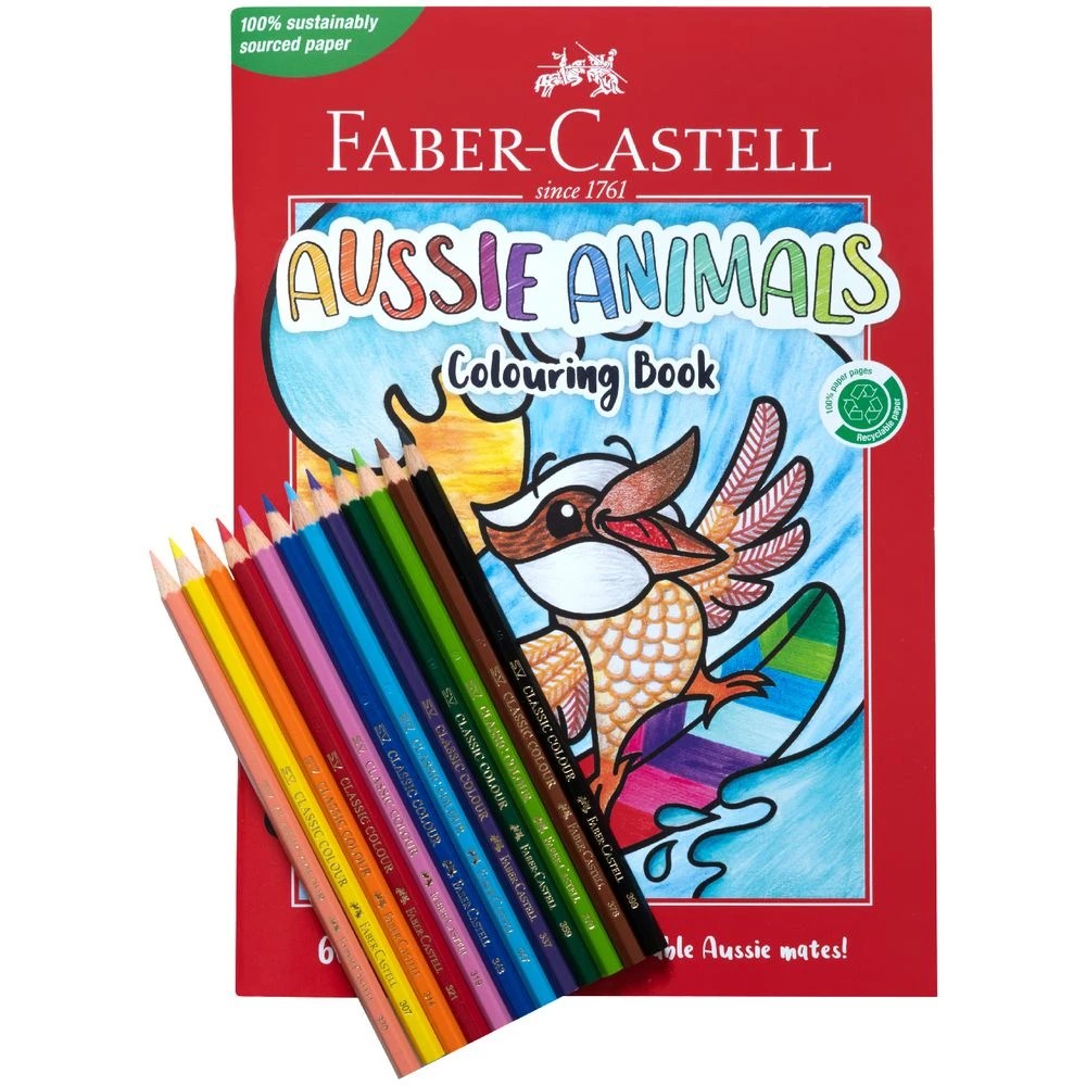 Faber-Castell Aussie Animals Colouring Book 60 Pages - Kmart