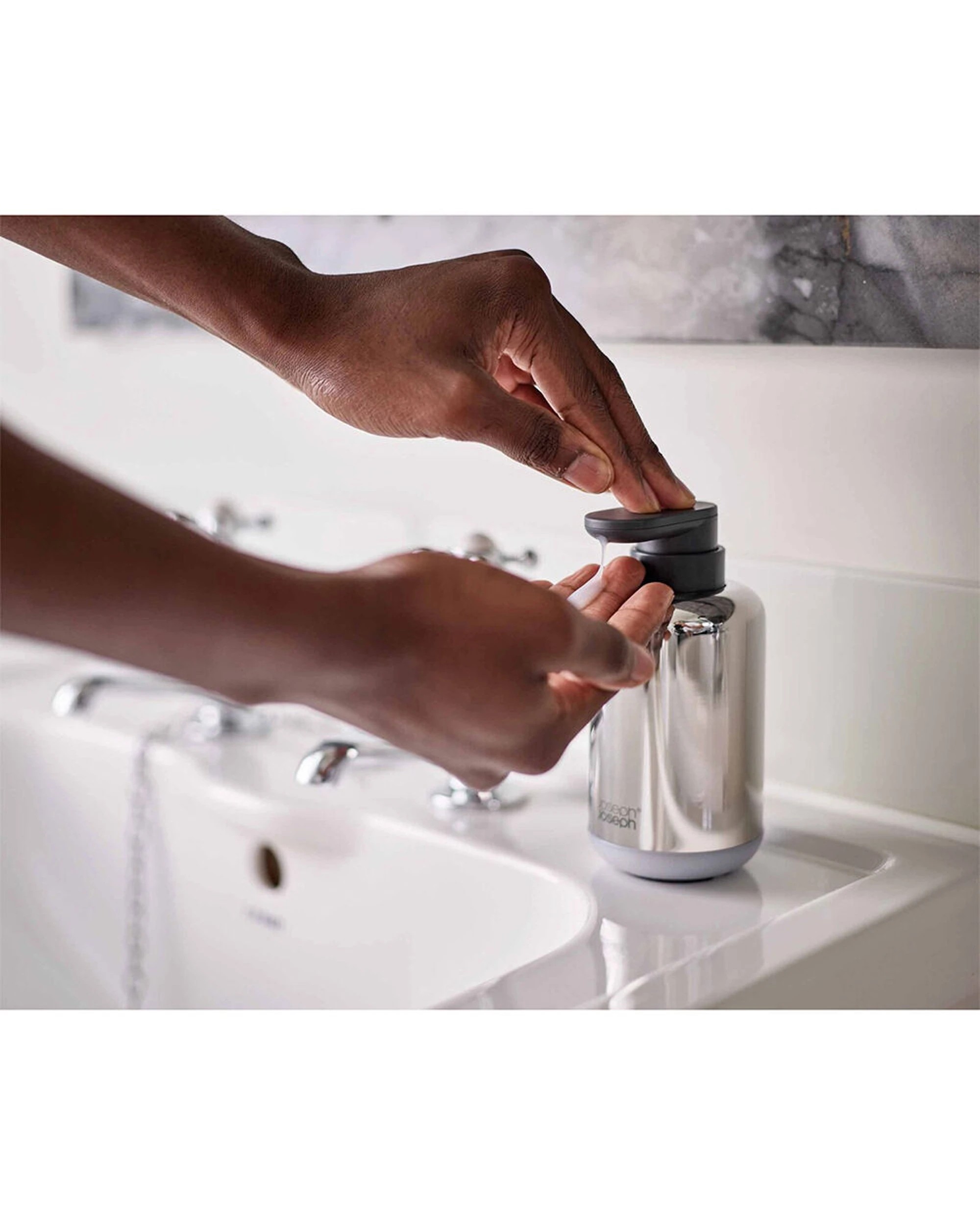 Joseph Joseph EasyStore Luxe Soap Pump 2 Pack 300ml Polished Stainless ...