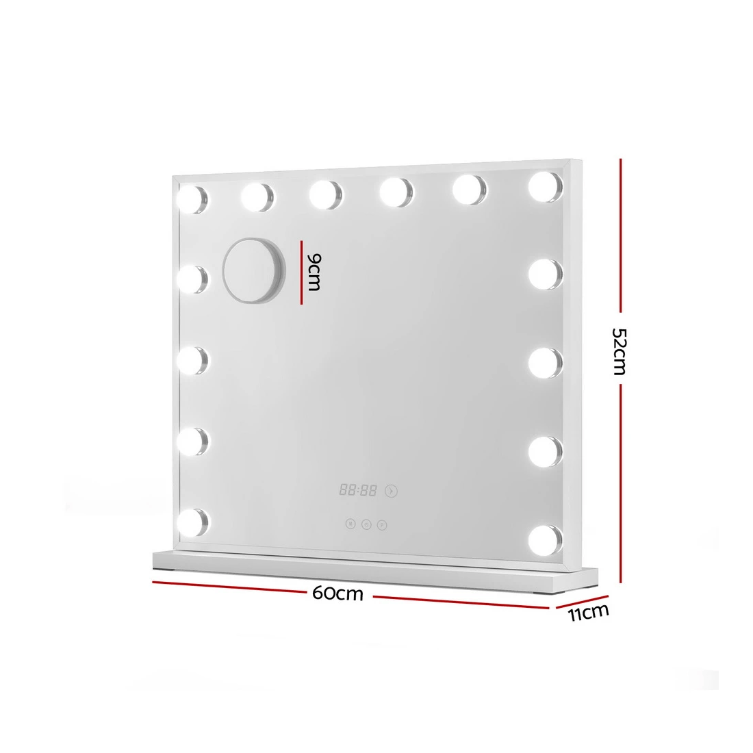 Embellir Makeup Mirror 60x52cm Hollywood Vanity with LED Light Tabletop ...