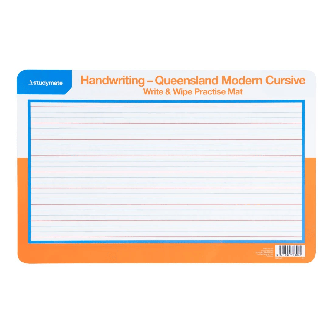 Studymate QLD Handwriting Write & Wipe Practise Mat - Kmart