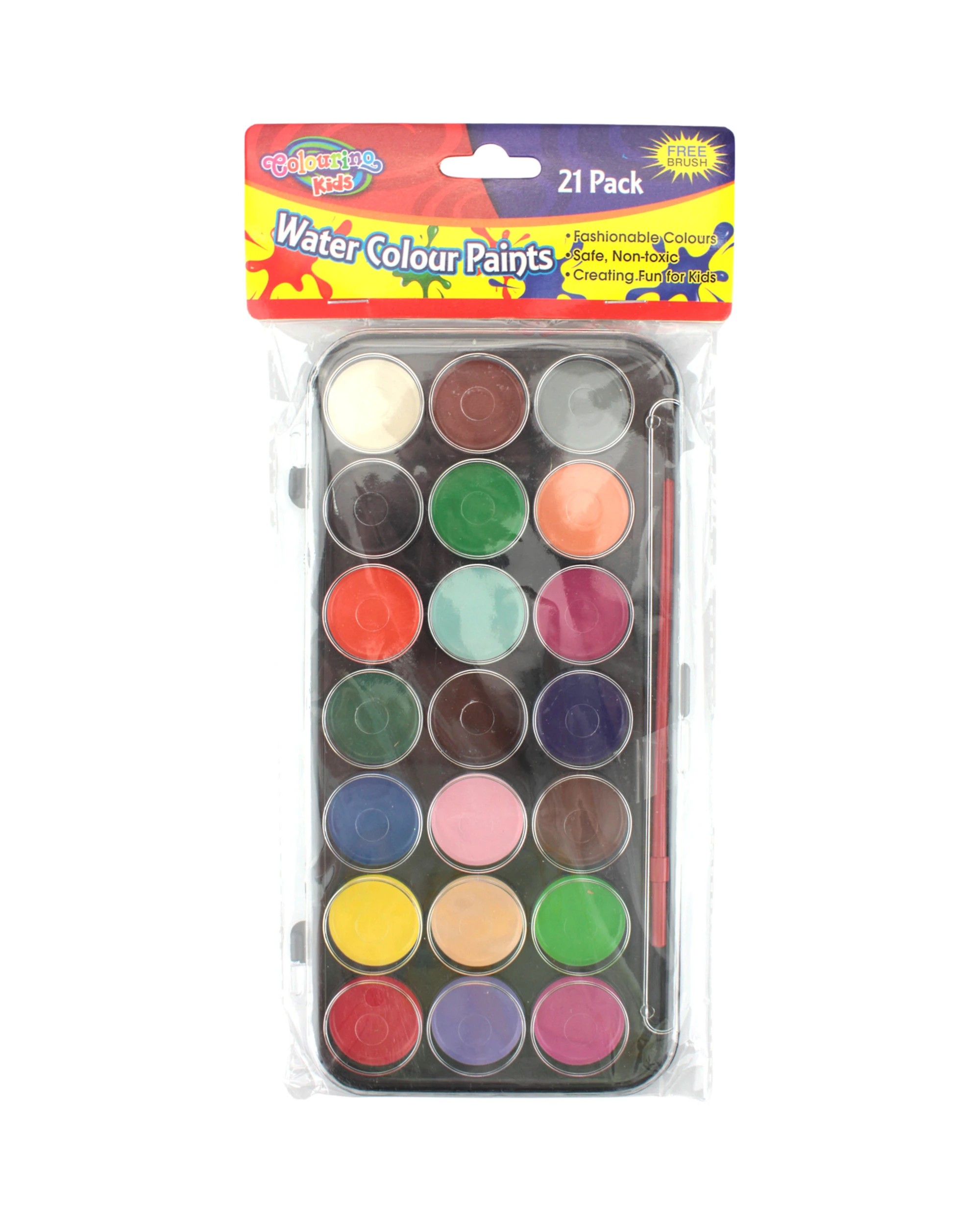 Colouring Kids Water Colour Paint Set 21 Colours - Multi - Kmart