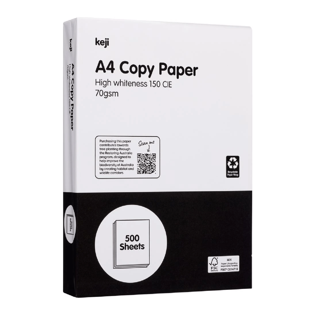 Keji A4 Copy Paper 70GSM 5 Ream Carton - Kmart