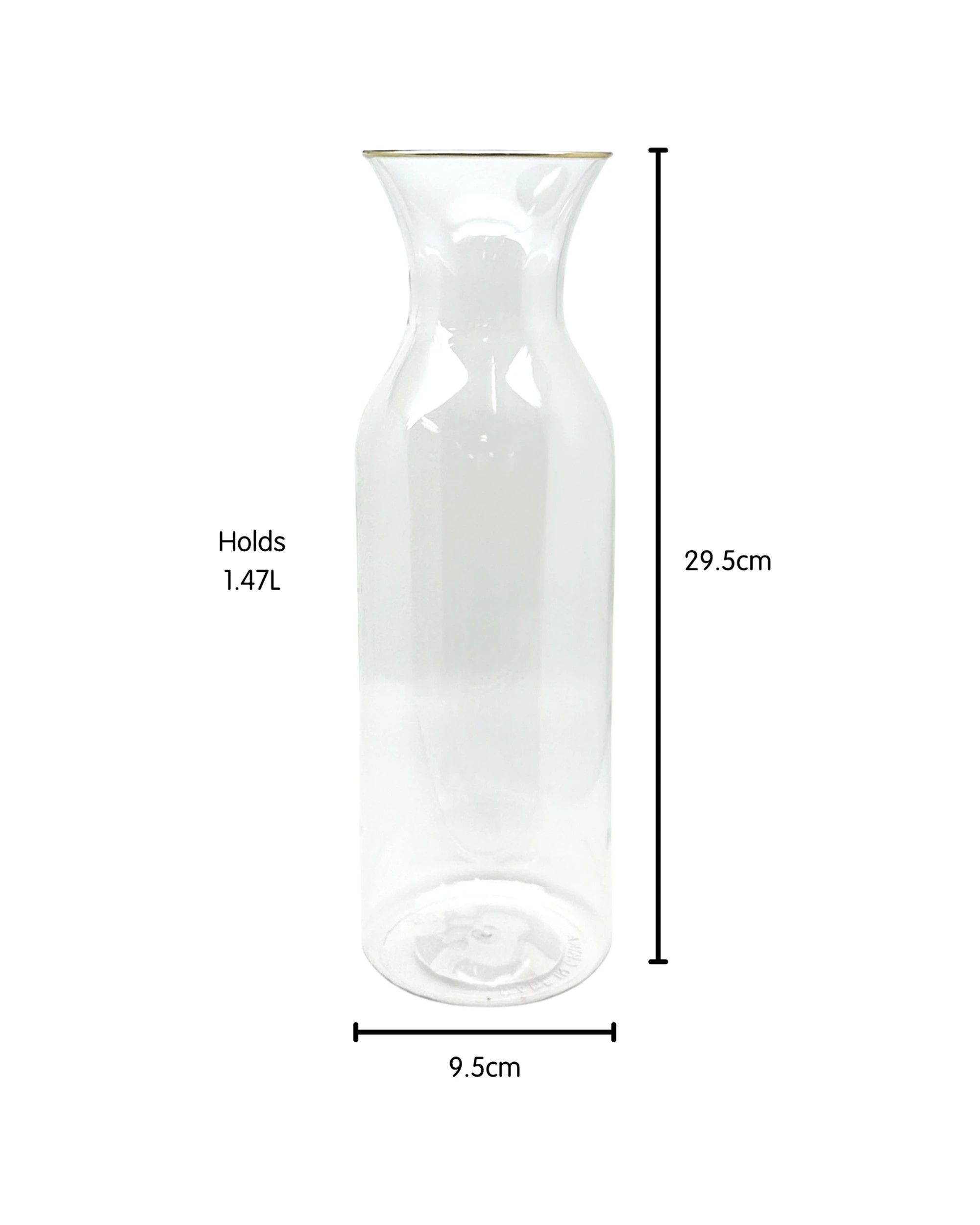 Meteor Clear Carafe With Gold Rim 1.47L - Gold - Kmart