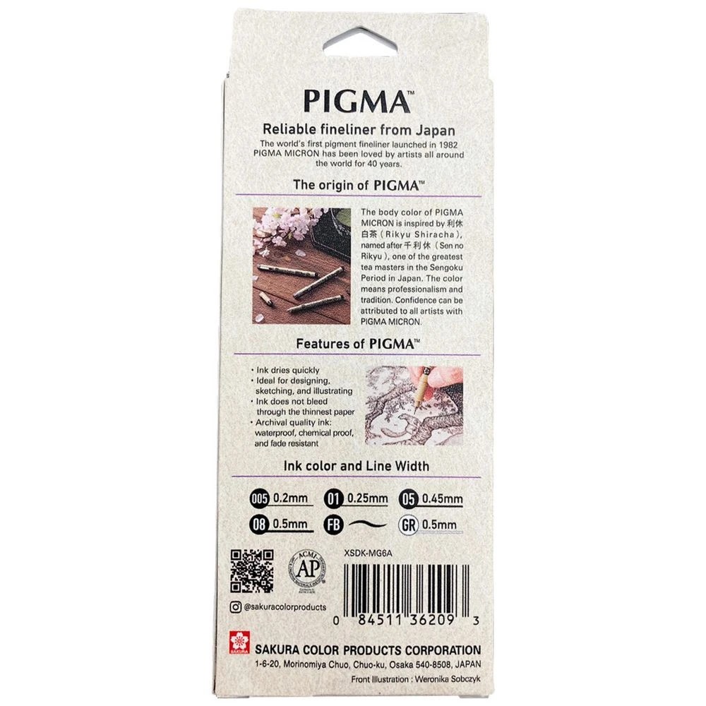 Sakura Pigma Micron Manga Fineliners Assorted Sizes Black 6PK - Kmart