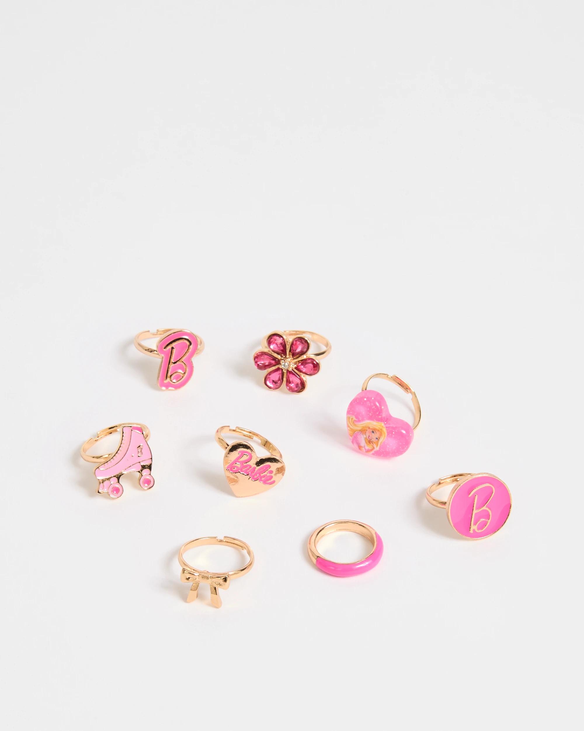 Barbie 8 Pack Icons Rings Set - Kmart