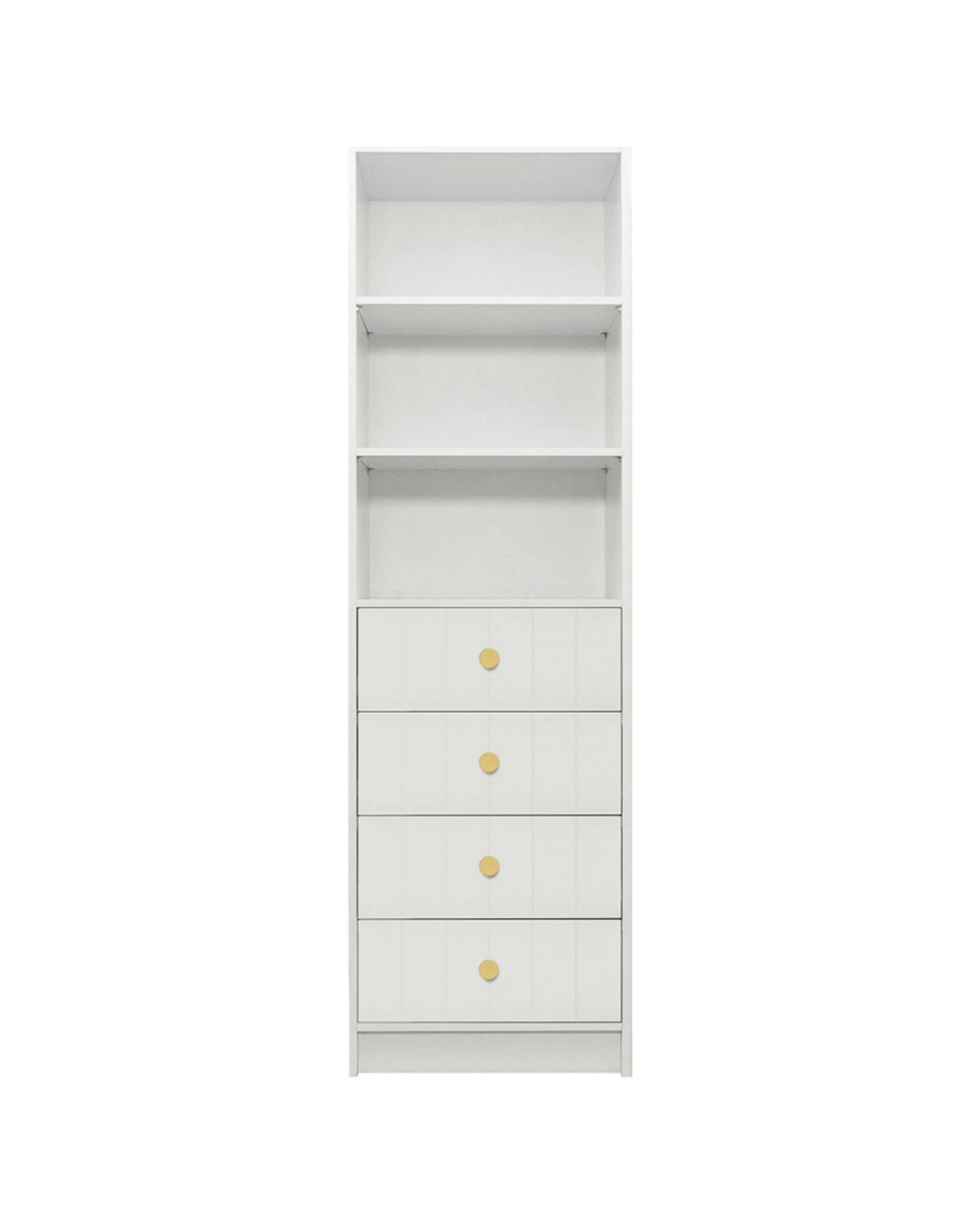European Cabinetry Malmo VJ Panel Walk In Wardrobe Brass Round Handle ...