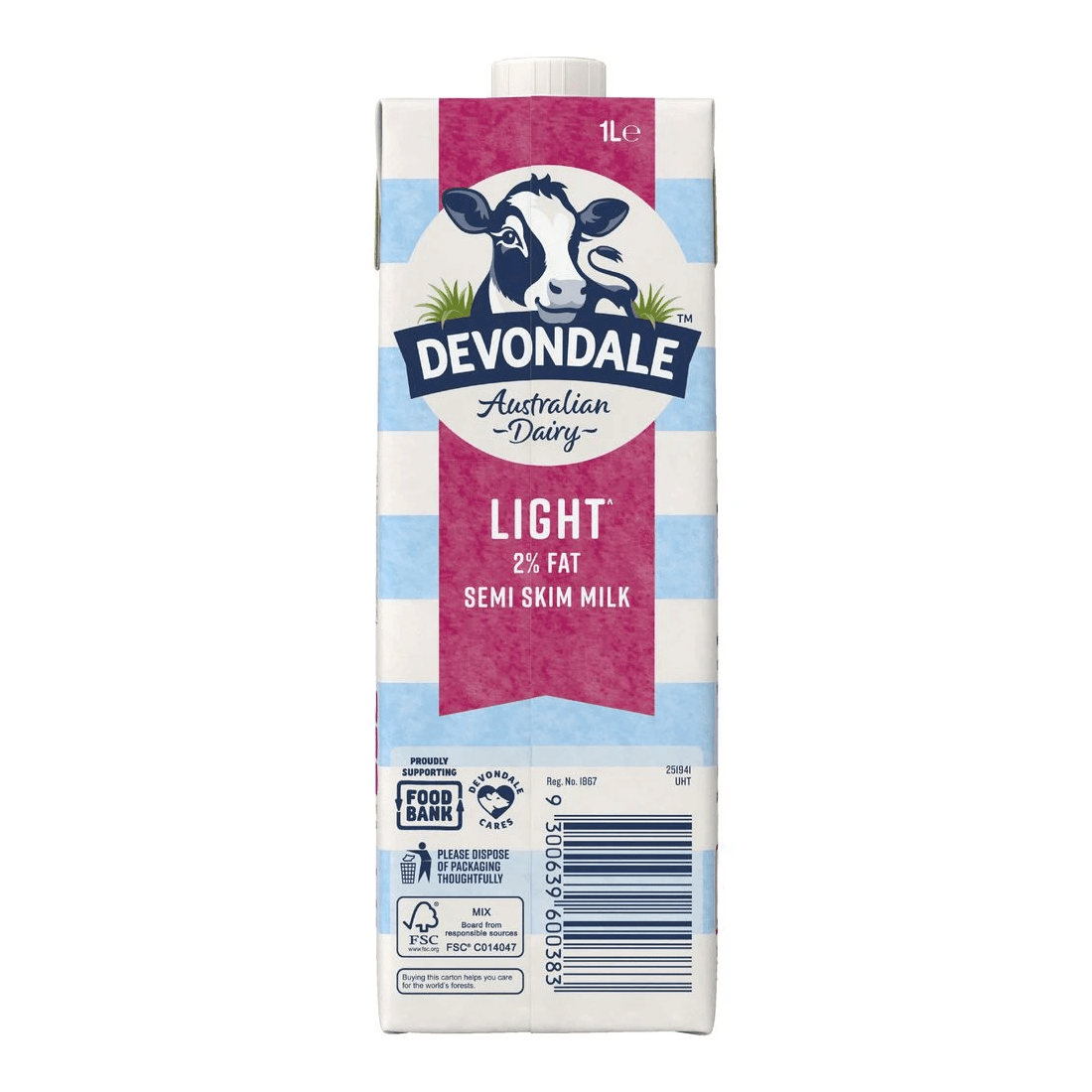 Devondale Semi Skim UHT Milk 1L - Kmart