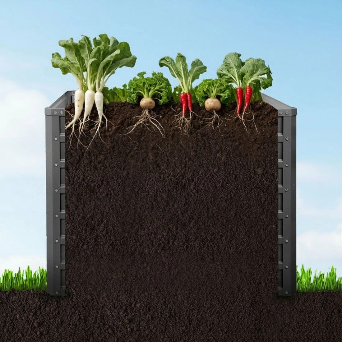 Green Fingers 2x Garden Bed 100x100x77cm Planter Box Raised Container ...