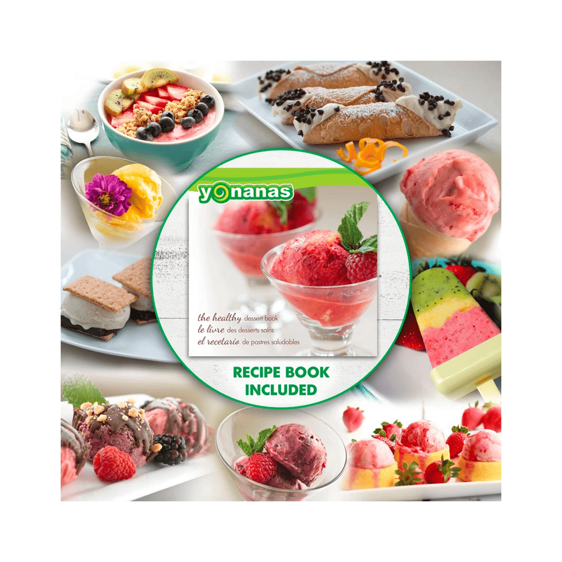 YONANAS 200W Dessert Maker Frozen Fruit Soft Serve Machine Dishwasher ...