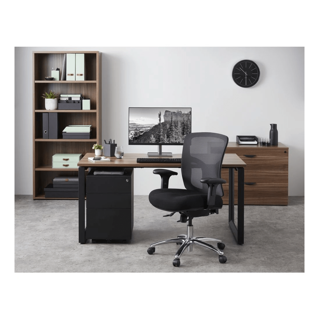 Stilford S2 Pro Version 1 Desk 1500 x 750mm Walnut/Black - Kmart