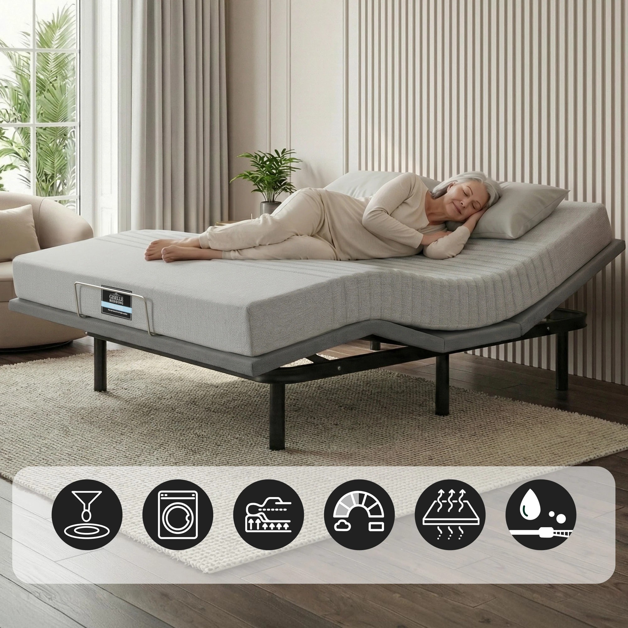 Artiss King Electric Adjustable Beds and Giselle Memory Foam Mattress ...