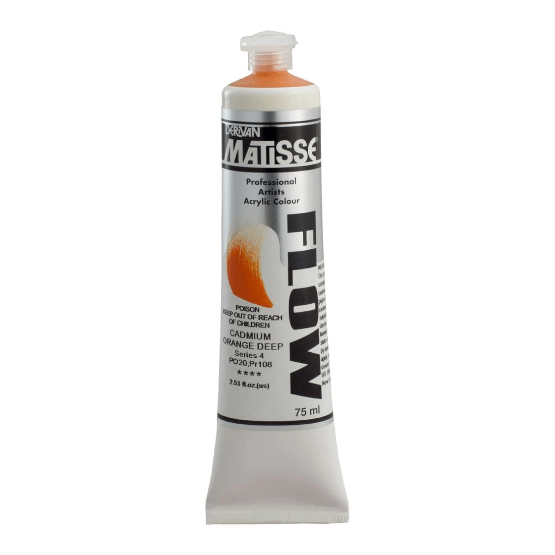 Derivan Matisse Flow Paint 75mL Cadmium Orange Deep S4 - Kmart