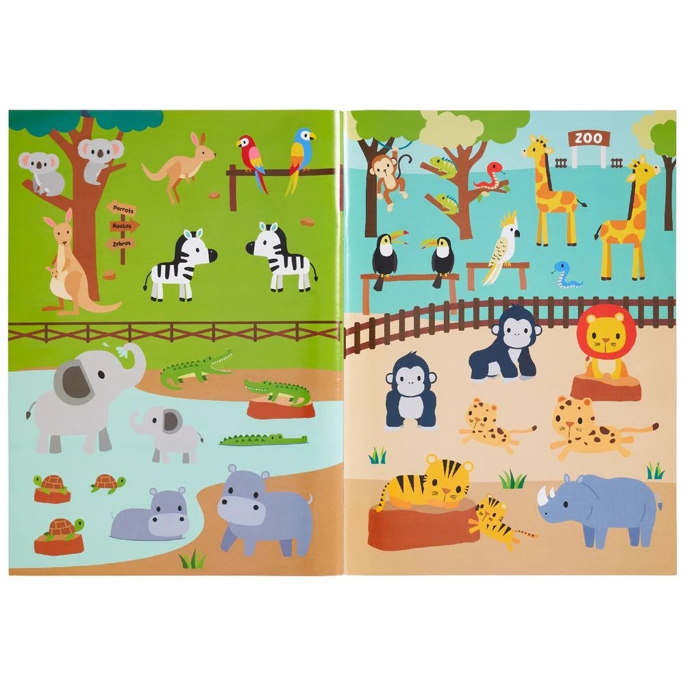 Kadink Colour and Sticker Activity Book Zoo Animals - Kmart