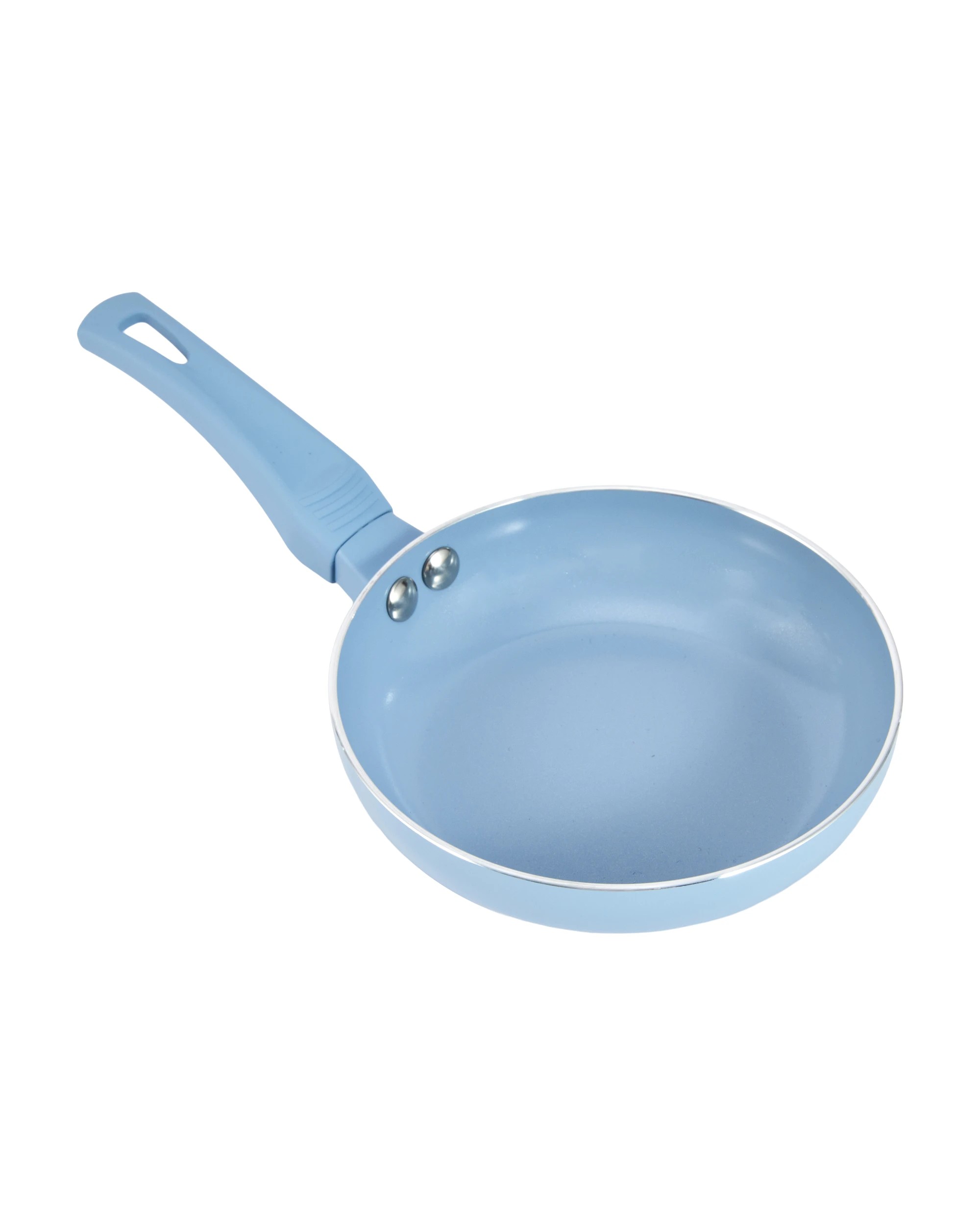 14cm Mini Fry Pan with Egg Flip - Blue - Kmart NZ