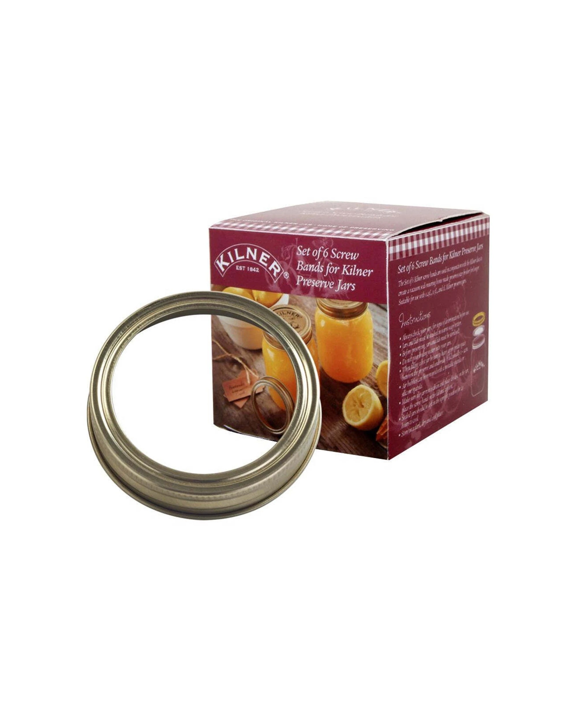Kilner 6PK Genuine Screw Bands For 250ml 500ml 1L Preserve Jars Set ...