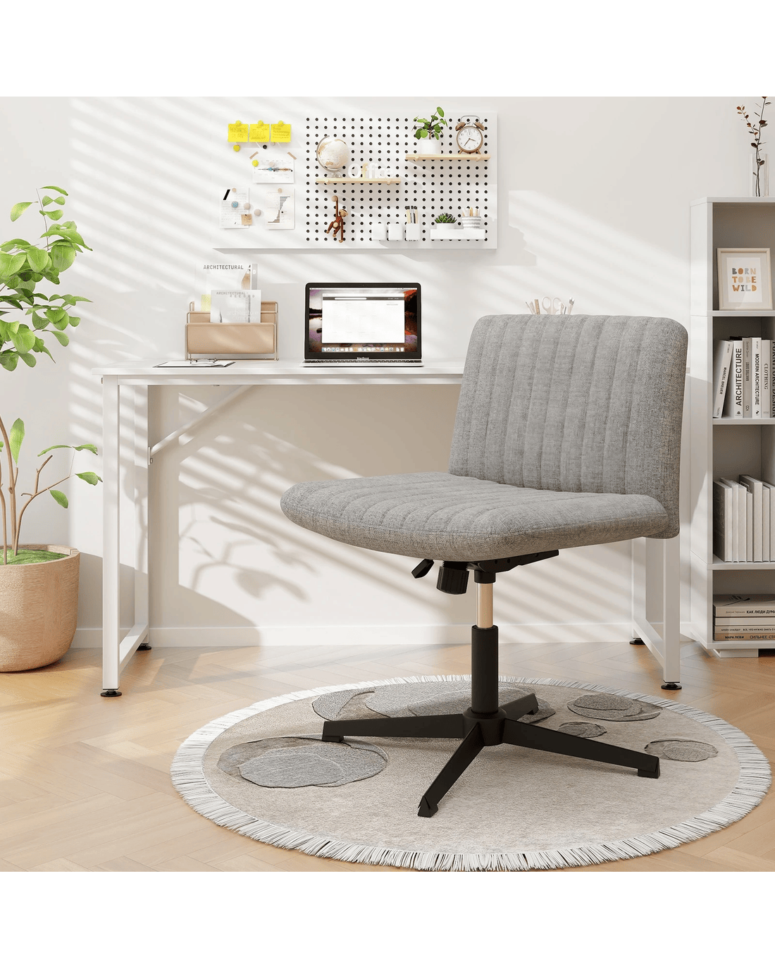 Costway Reclining Leisure Chair Swivel Desk Chair w/Cushion Computer ...