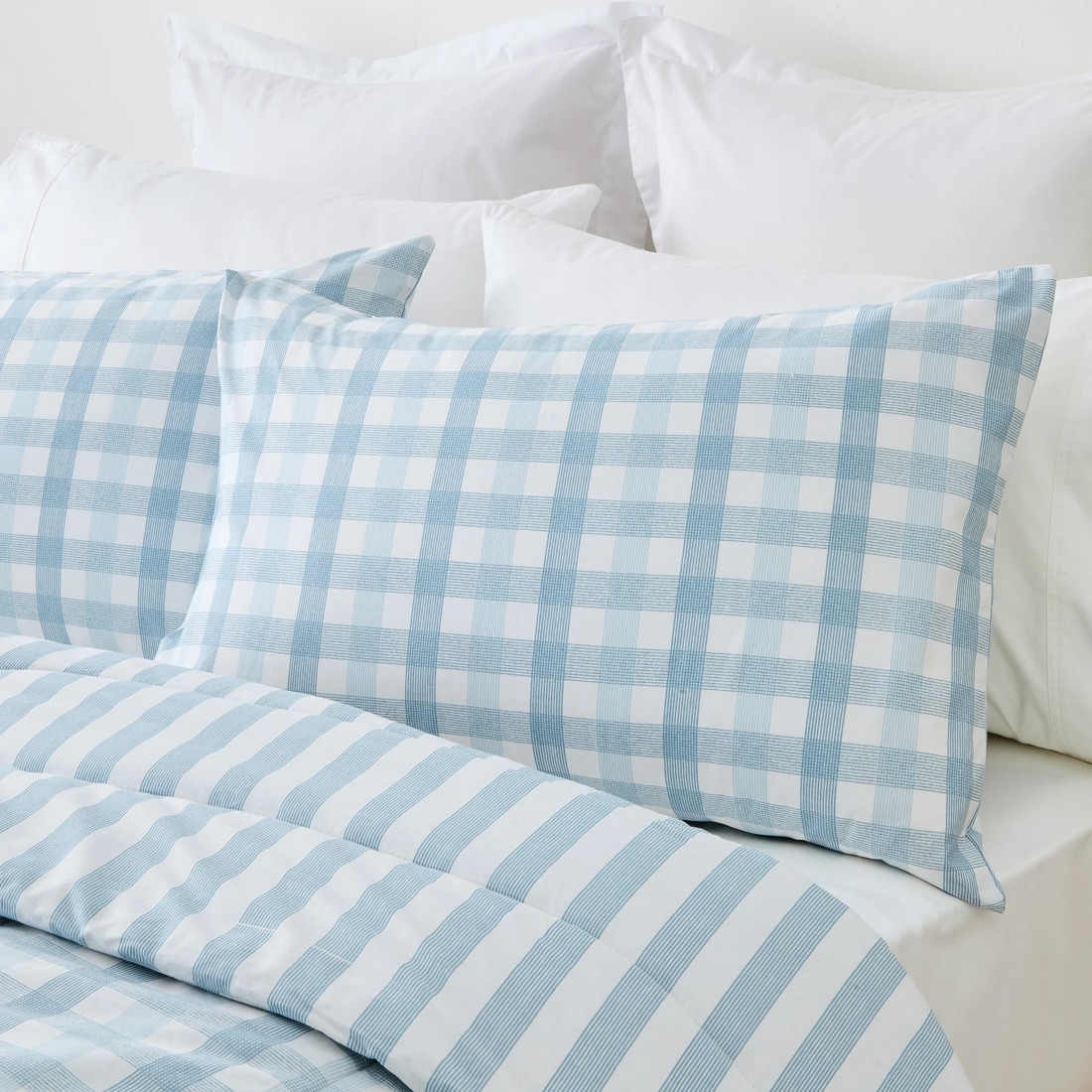 Bailey Cotton Rich Reversible Comforter Set - Queen Bed - Kmart NZ