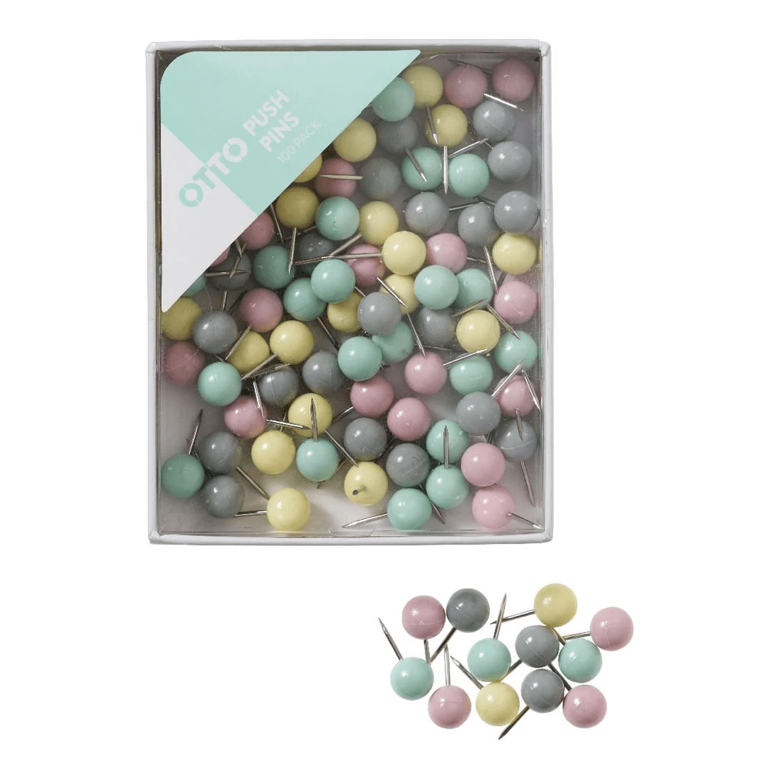 Otto Pushpin Round 100 Pack Pastel - Kmart