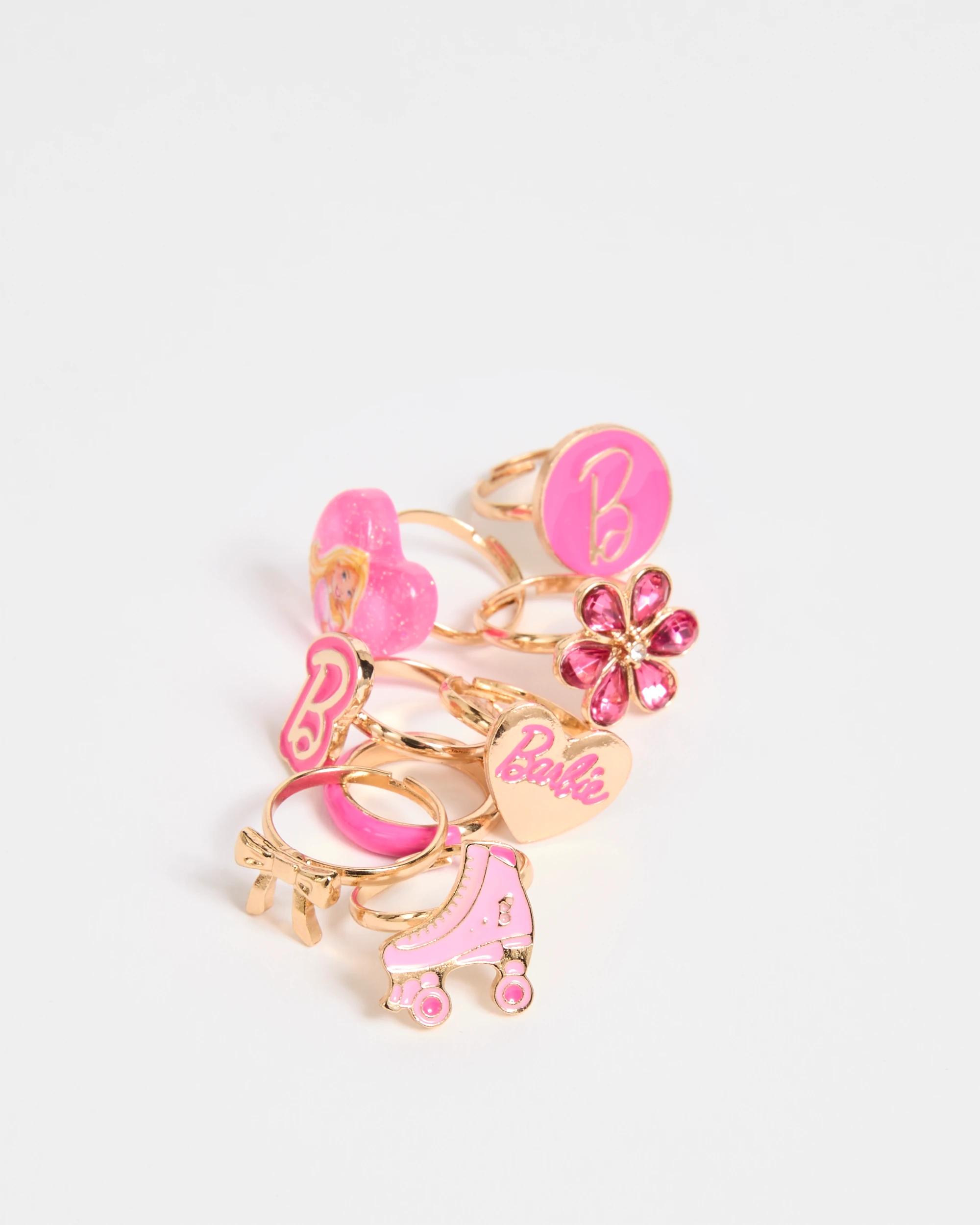 Barbie 8 Pack Icons Rings Set - Kmart