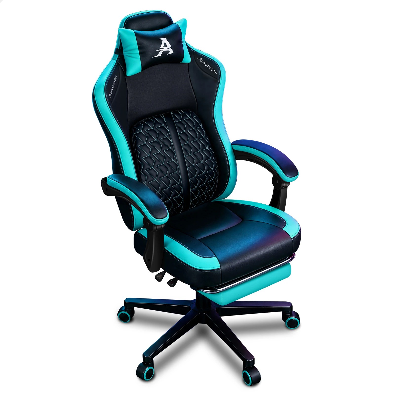 Alfordson Gaming Office Chair Ergonomic Computer Footrest Leather ...