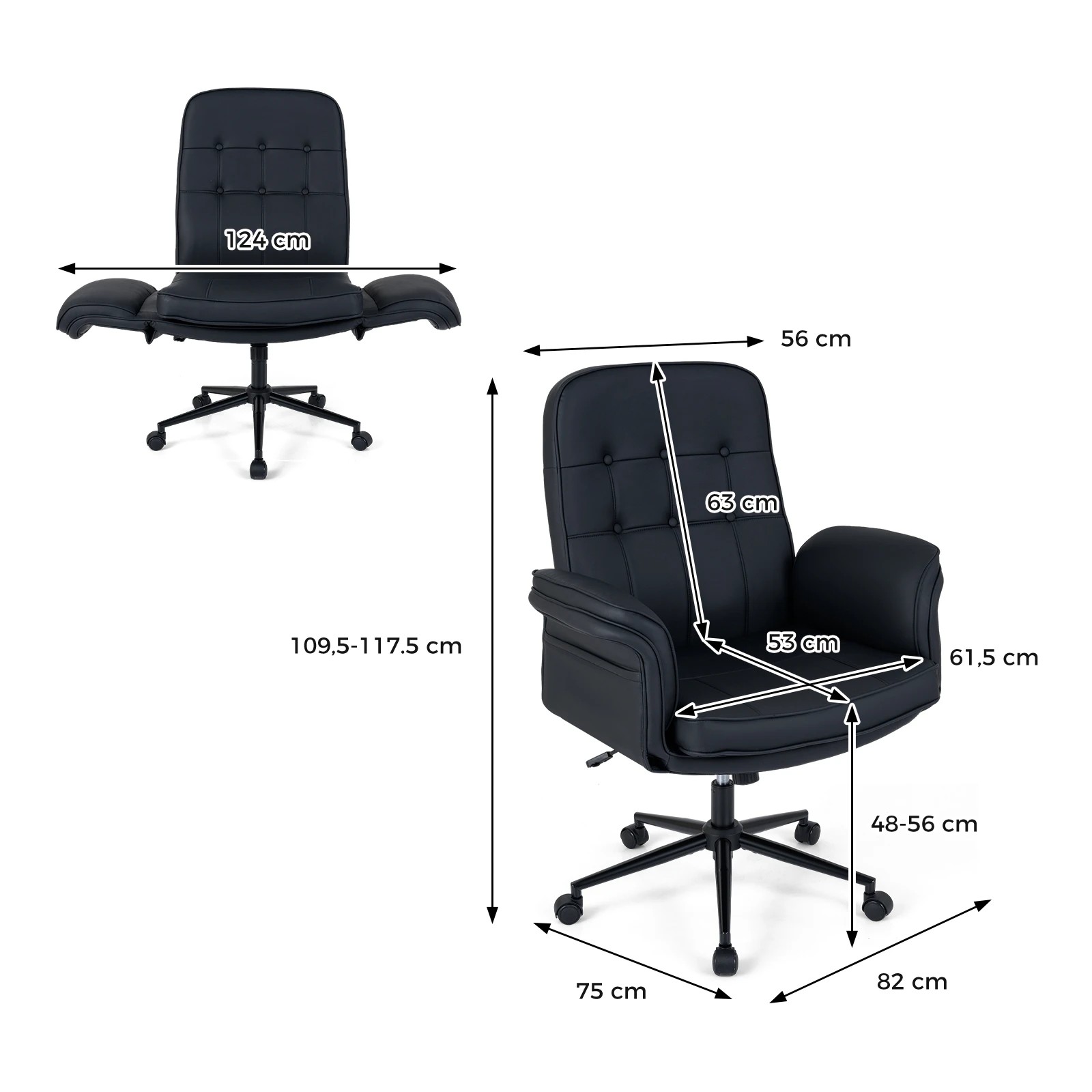 Costway Criss Cross Chair Adjustable Swivel Vanity Armchair 5-Position ...