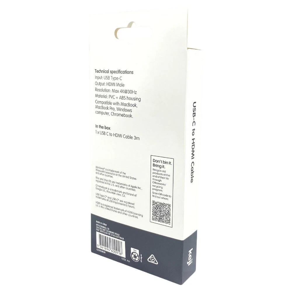 Keji USB-C to HDMI Cable 3m - Kmart