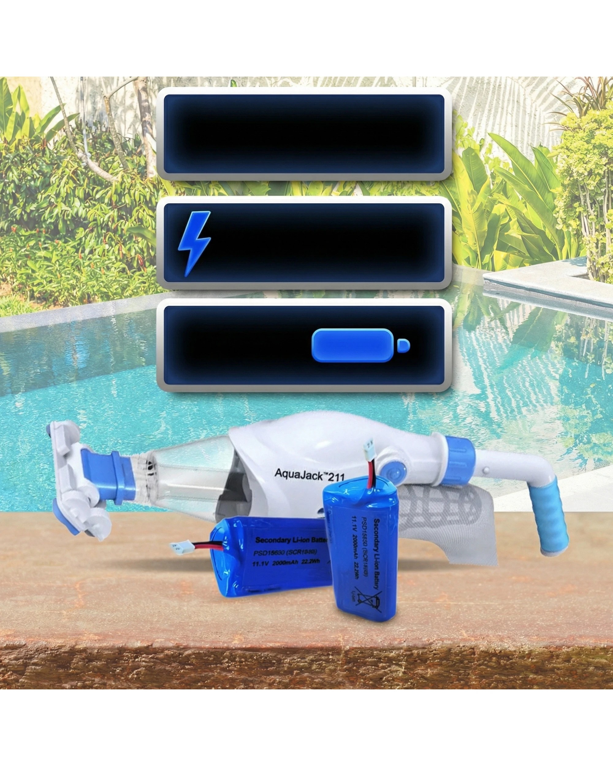 Aquajack Spare 211 Pool Cleaner Rechargeable Replacement Battery - Grey ...