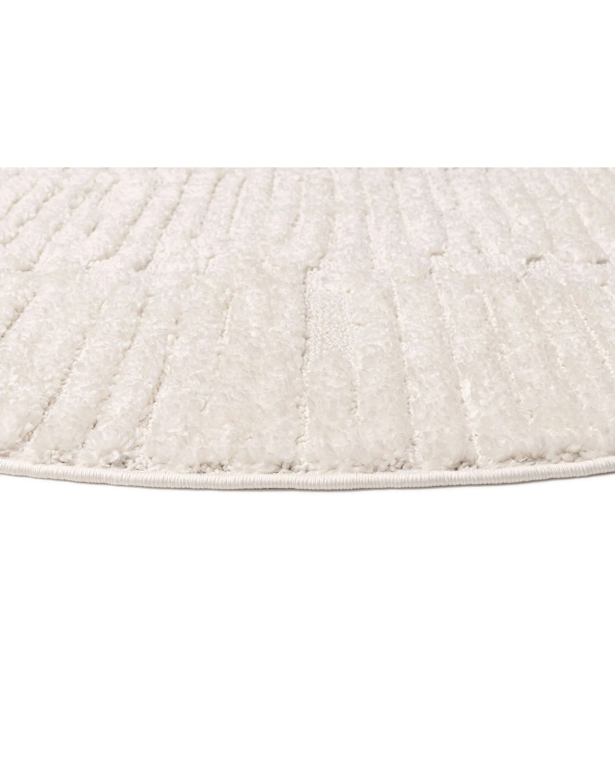 Loopsie Ribera Textured Round Rug-120cm x 120cm - White - Kmart