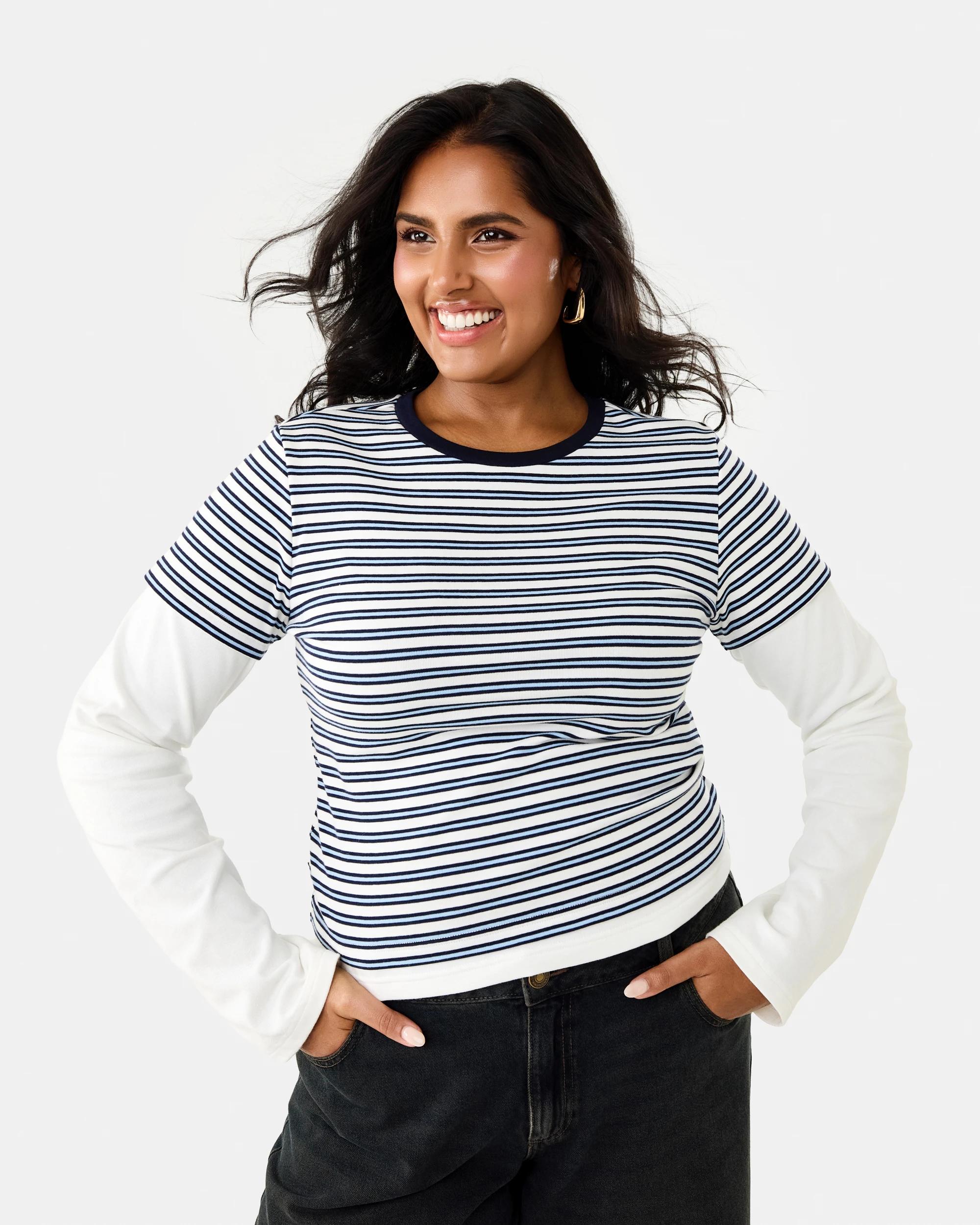 Long Sleeve Double Layer Top - Kmart