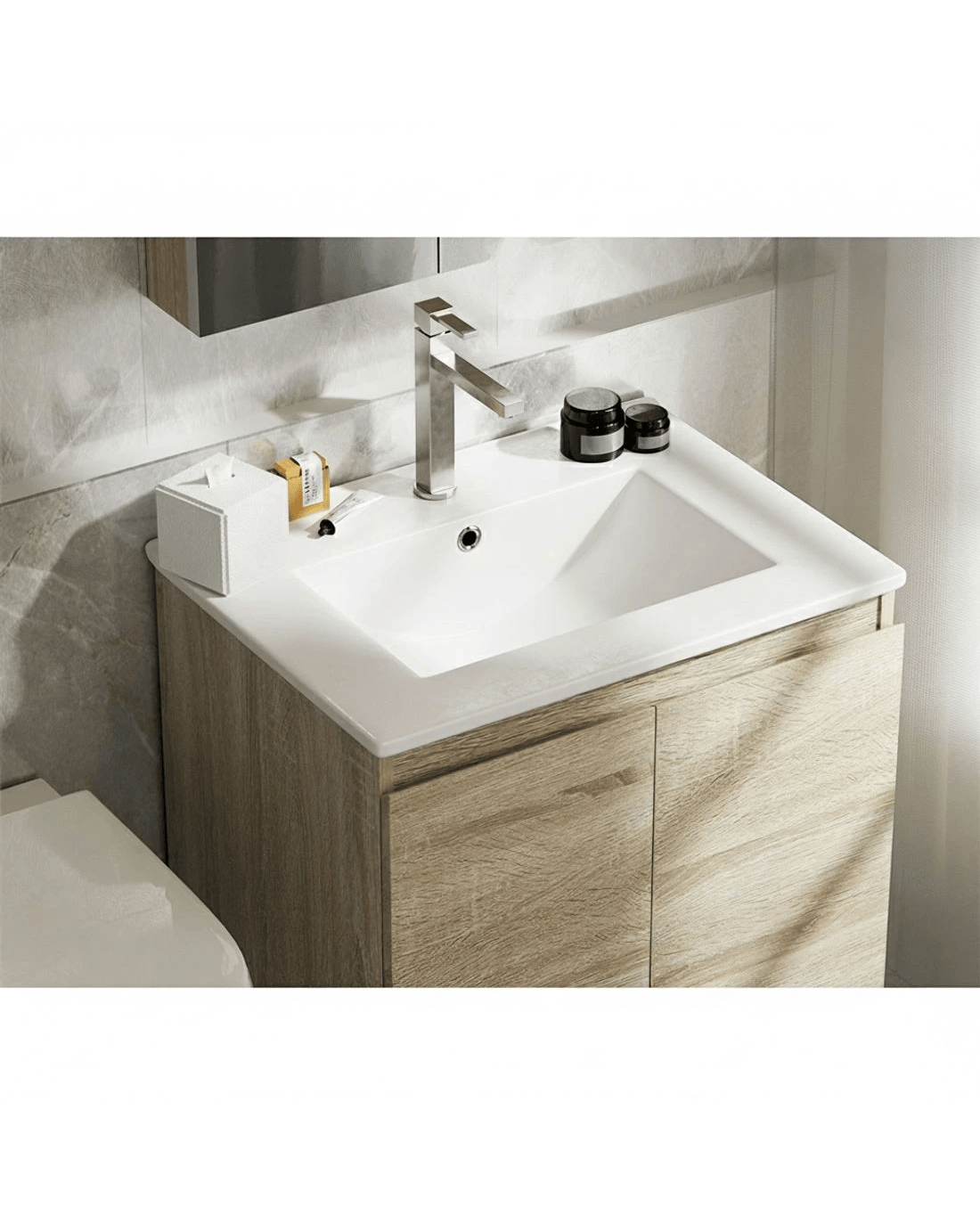Cefito Vanity Unit 600mm with Basin - Brown - Kmart