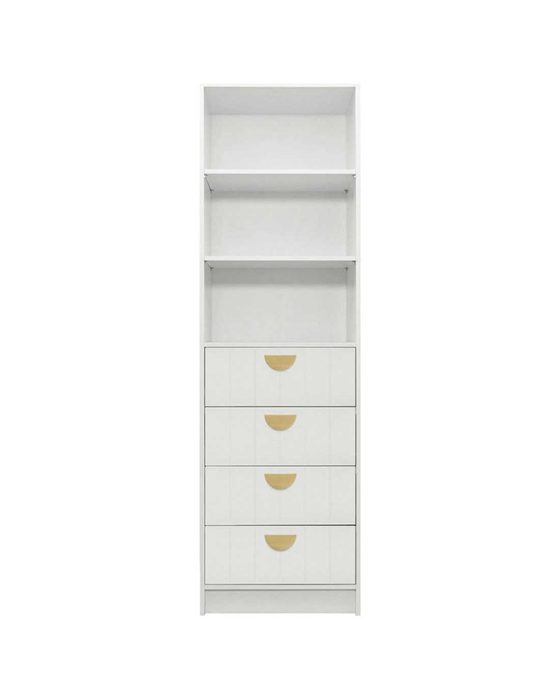 European Cabinetry Malmo VJ Panel Walk In Wardrobe Brass Half Moon ...