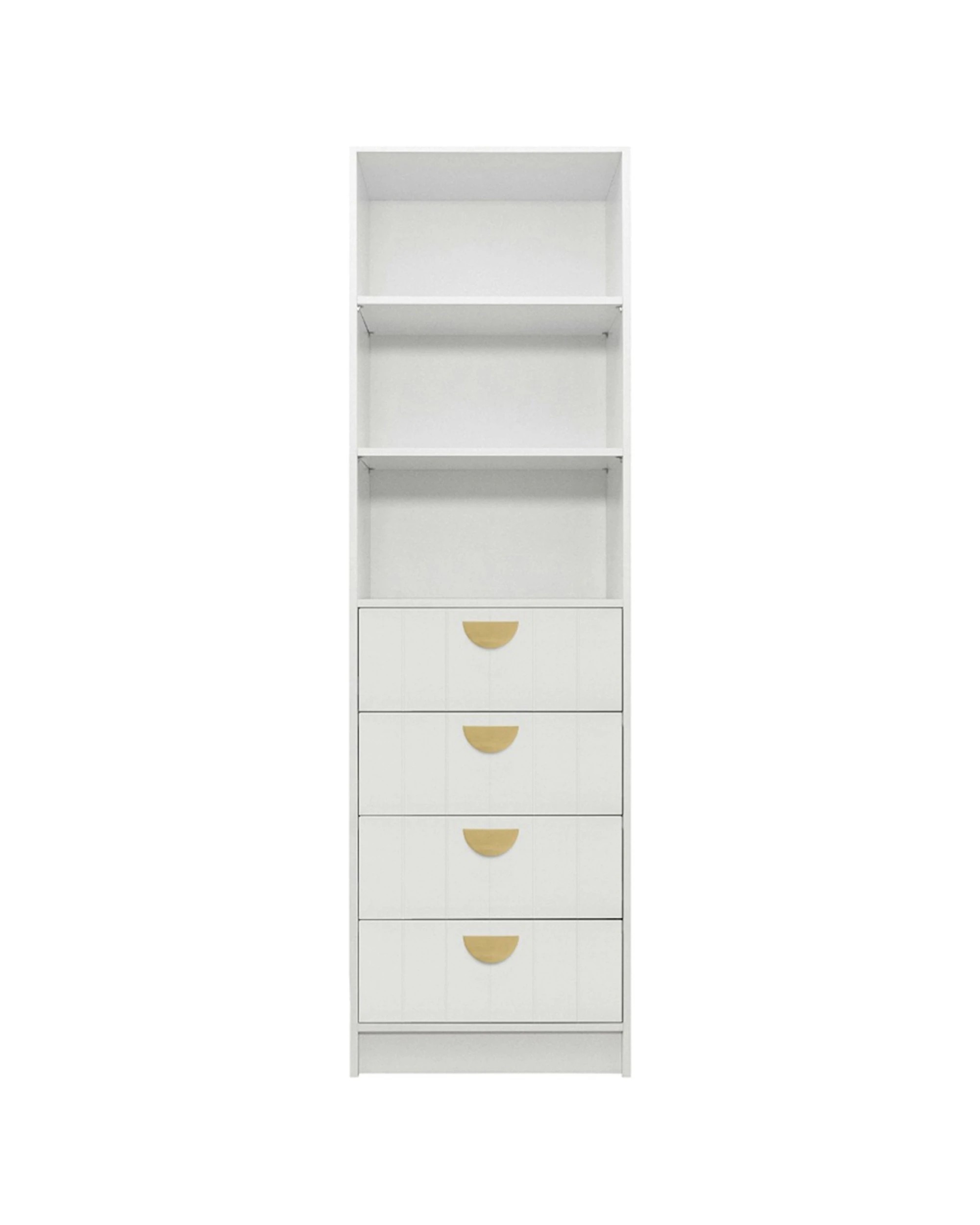 European Cabinetry Malmo VJ Panel Walk In Wardrobe Brass Half Moon ...