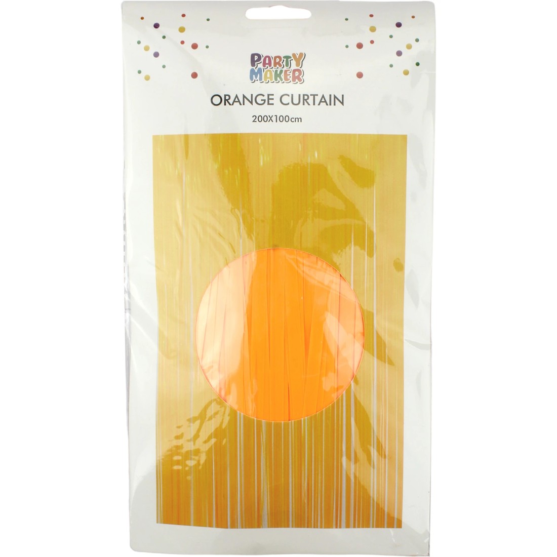 Party Maker Neon Orange Plastic Backdrop Curtain 100cm x 200cm - Kmart