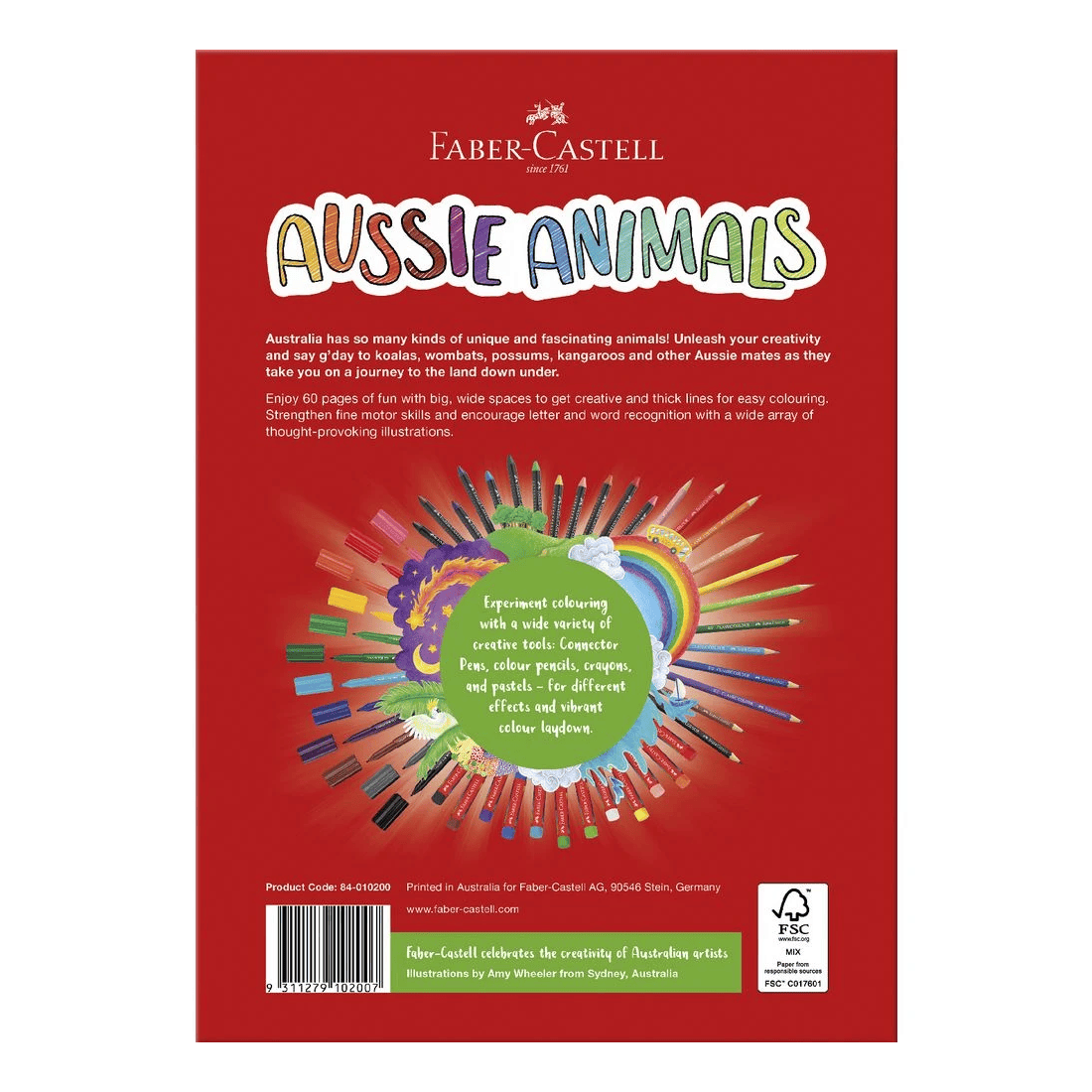 Faber-Castell Aussie Animals Colouring Book 60 Pages - Kmart
