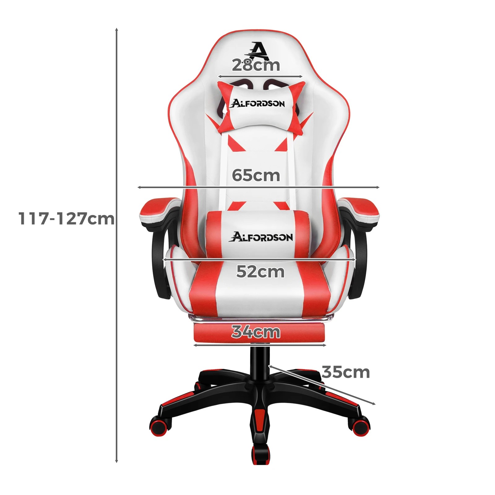 Alfordson Gaming Office Chair Racing Massage Computer Seat Footrest ...